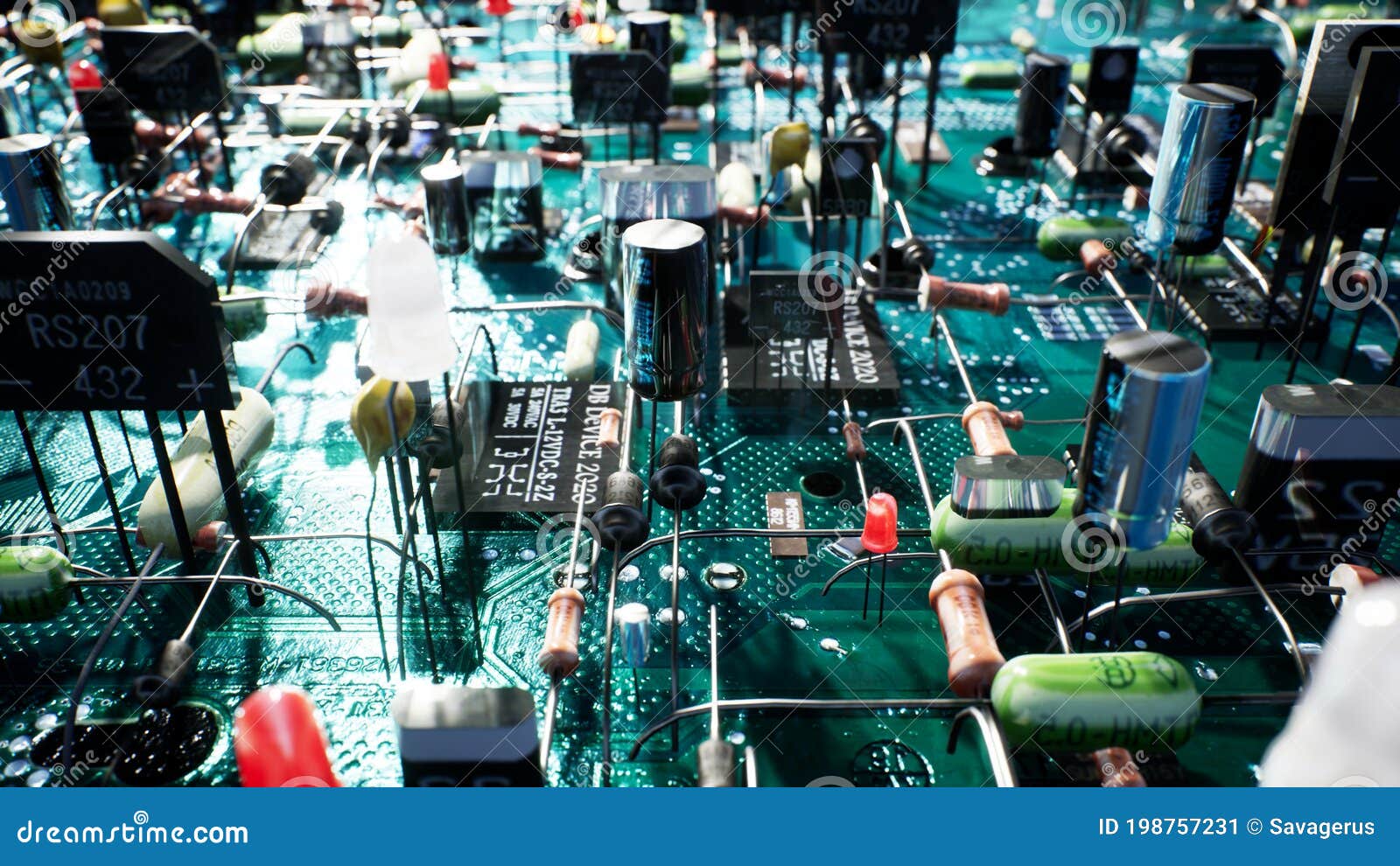 Electronic Components Inside a Technological Device: Microchips ...