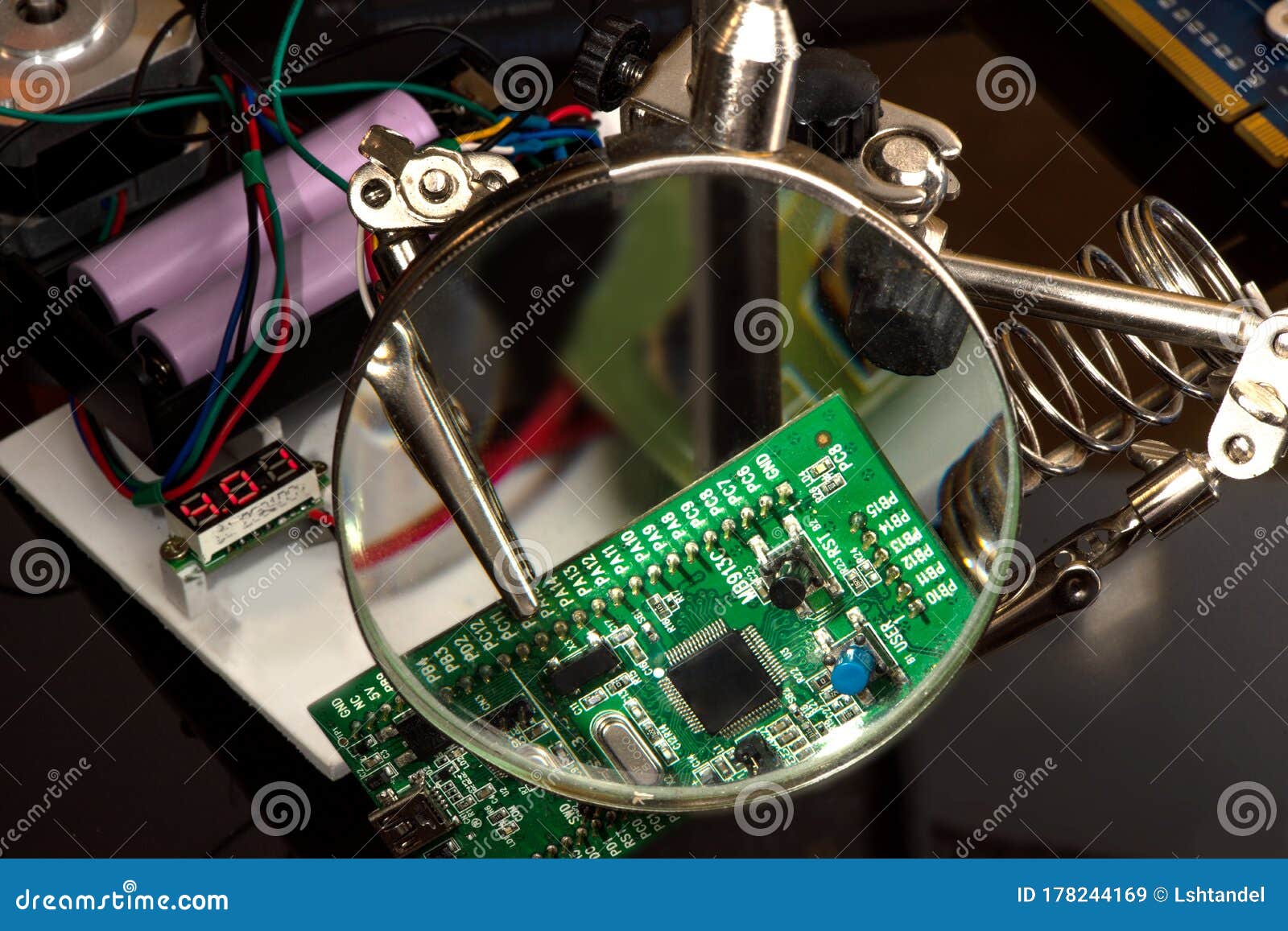 Electronic Components and Microcircuits - Assembly Stock Image - Image ...