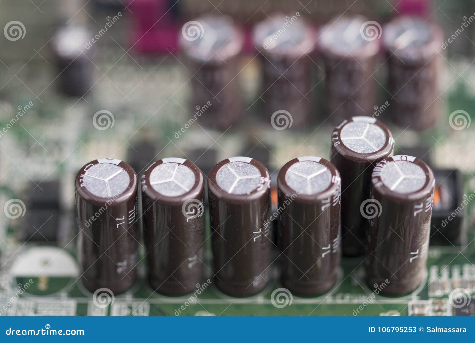 Electronic Components of a Motherboard Stock Image - Image of component ...