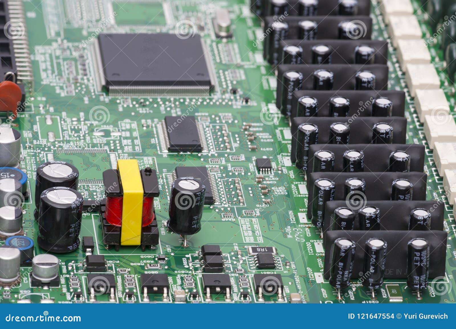 Electronic Components are Mounted on the Device Board Chips Diodes ...