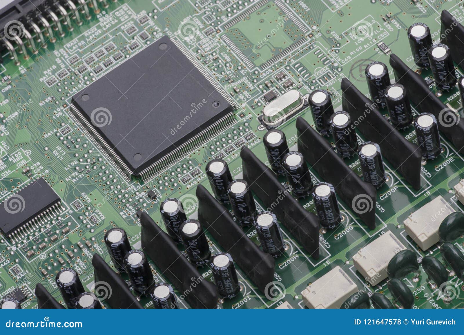 Electronic Components are Mounted on the Device Board Chips Diodes ...
