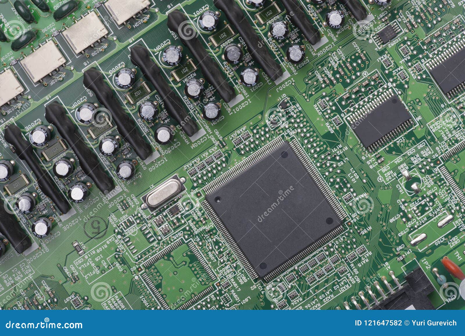 Electronic Components are Mounted on the Device Board Chips Diodes ...
