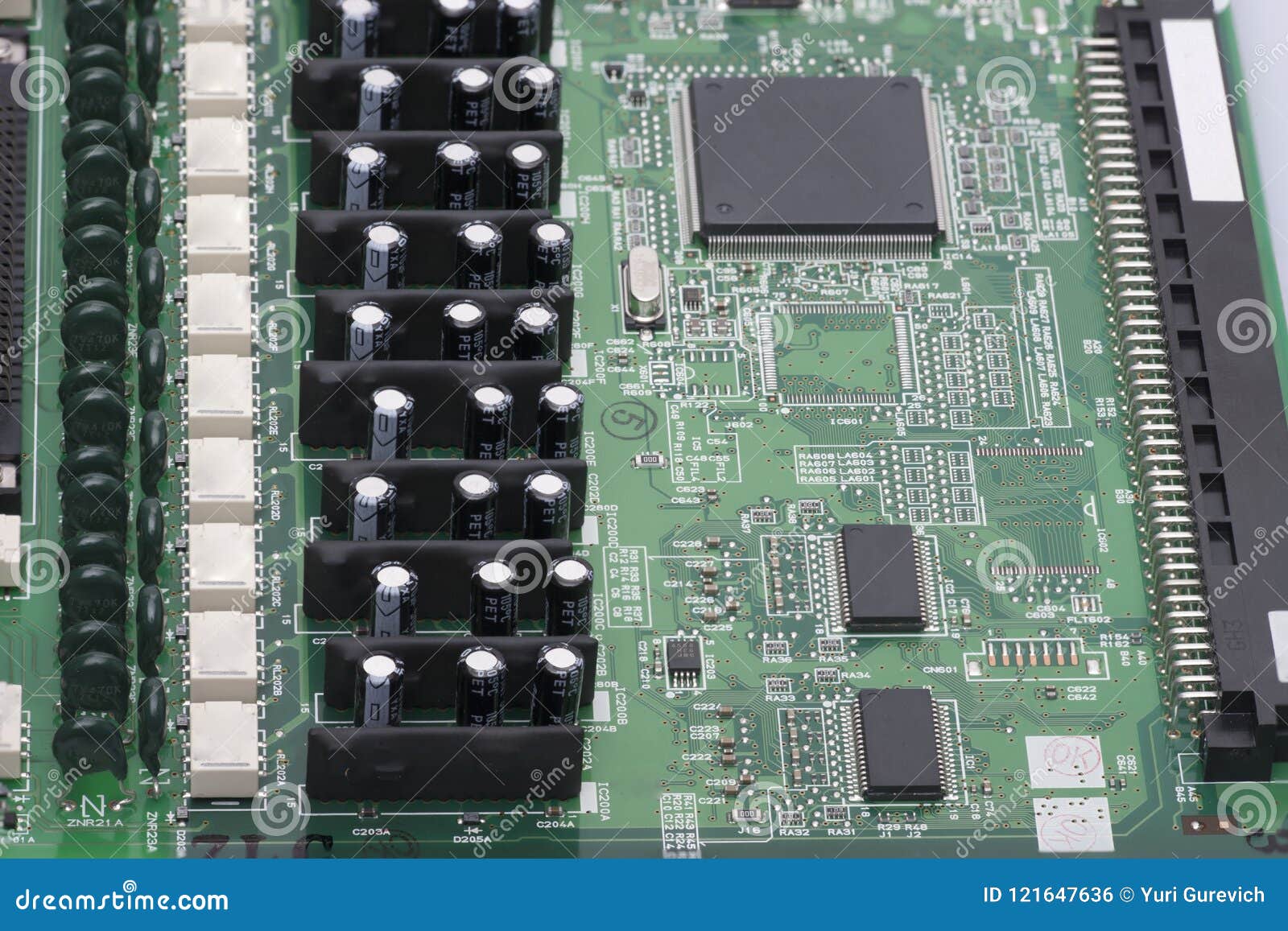 Electronic Components are Mounted on the Device Board Chips Diodes ...