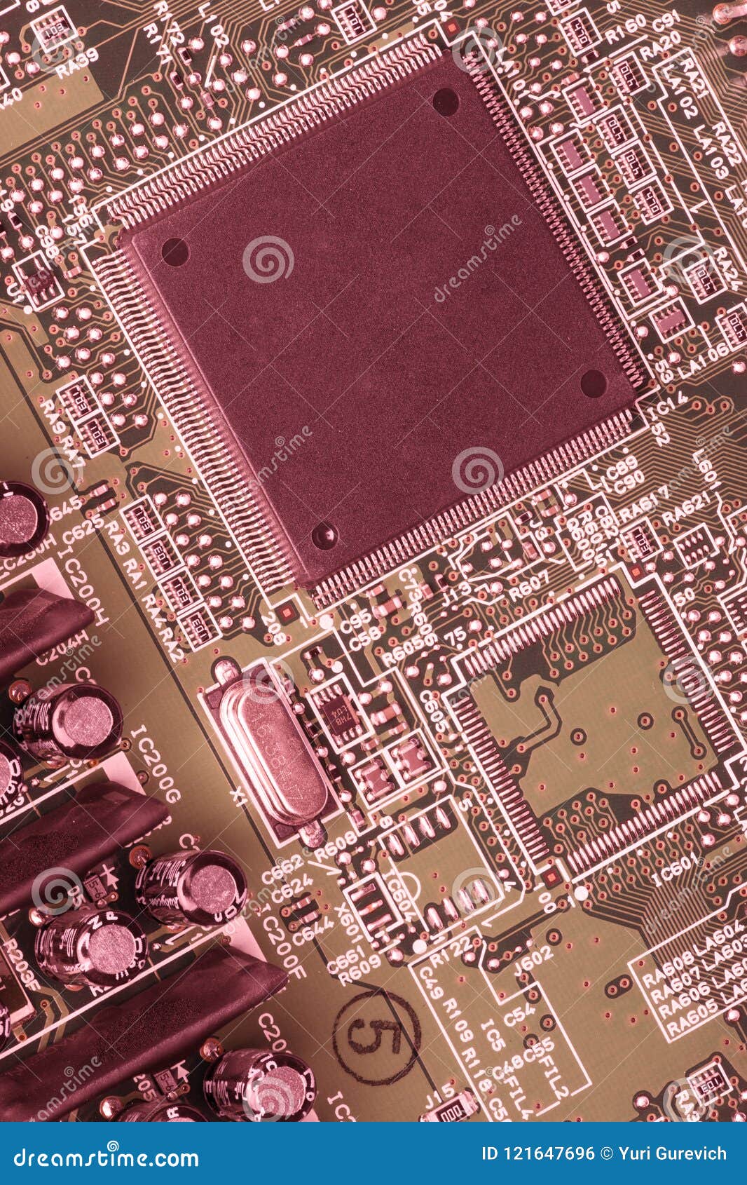 Electronic Components are Mounted on the Device Board Chips Diodes ...