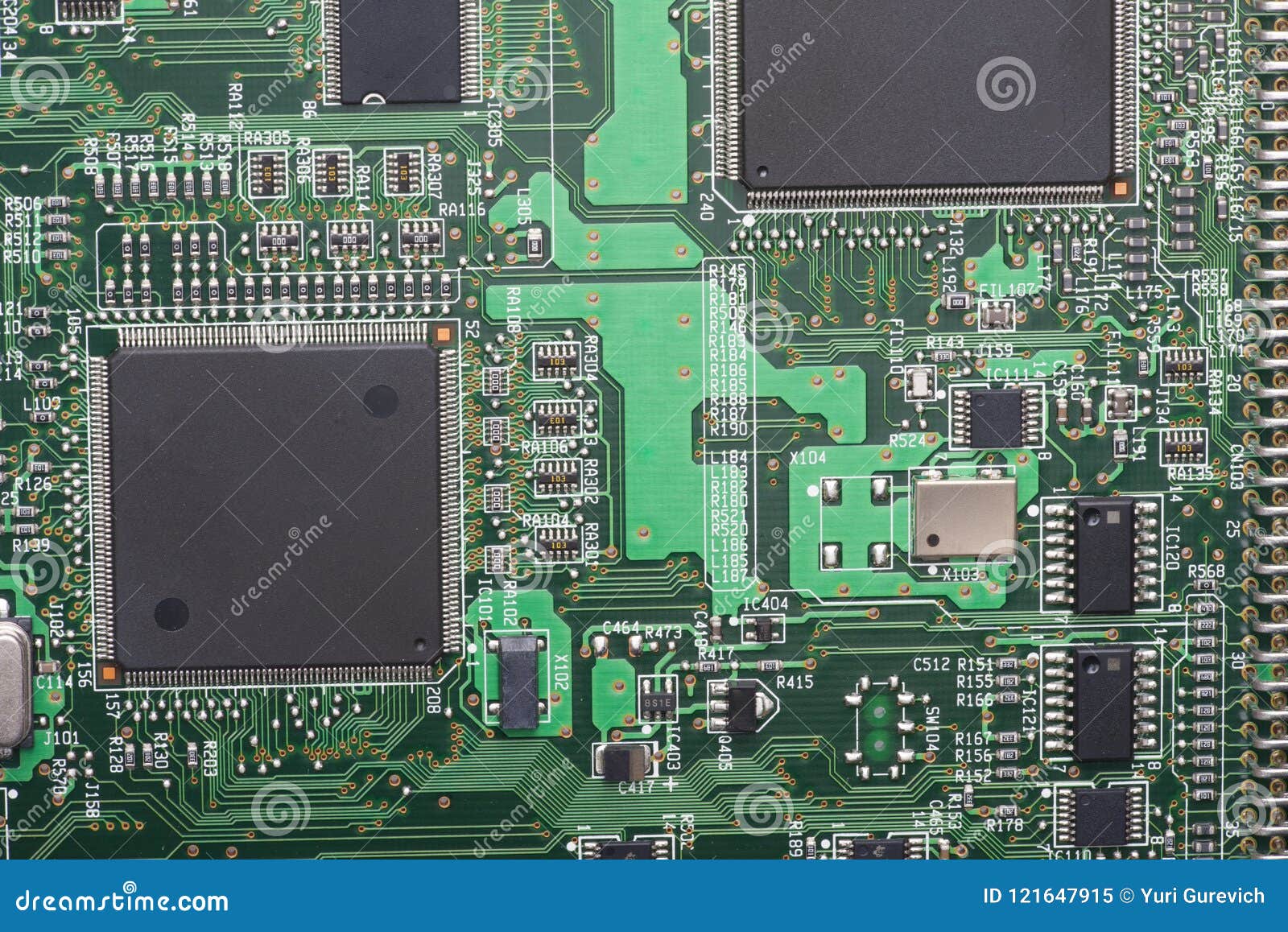 Electronic Components are Mounted on the Device Board Chips Diodes ...