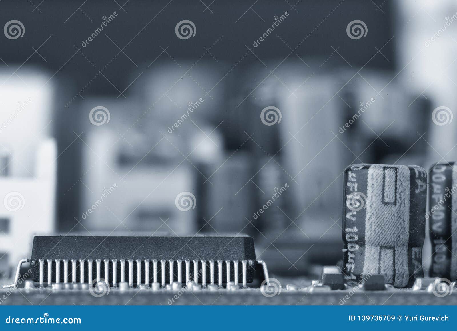 Electronic Components are Mounted on the Device Board Toned Image Stock ...