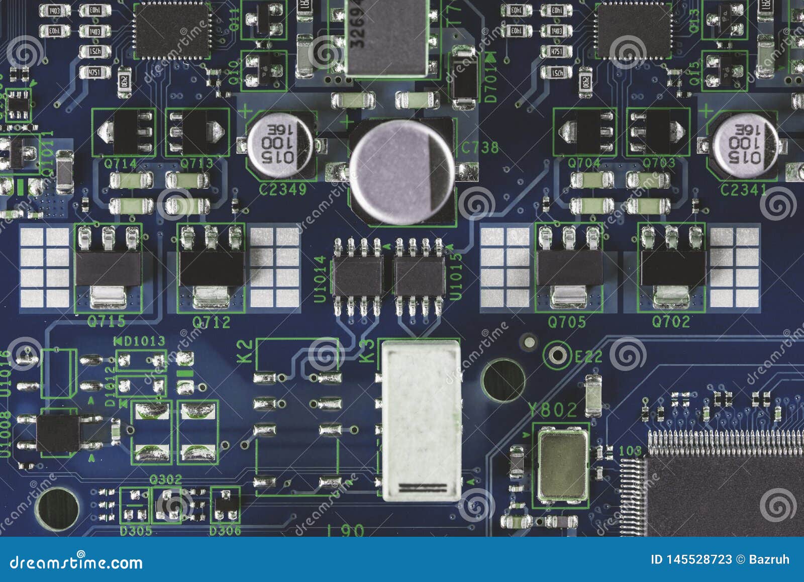 Electronic Components on the PCB Stock Image - Image of engineering ...