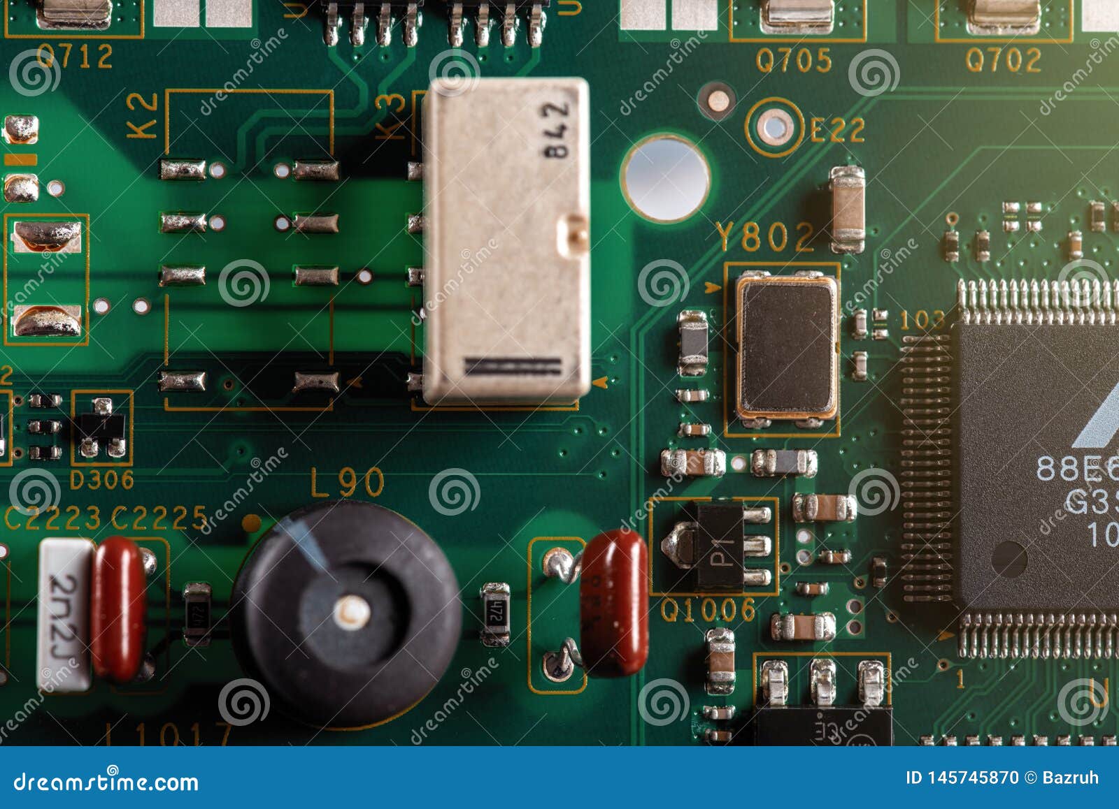 Electronic Components on the PCB Stock Photo - Image of components ...