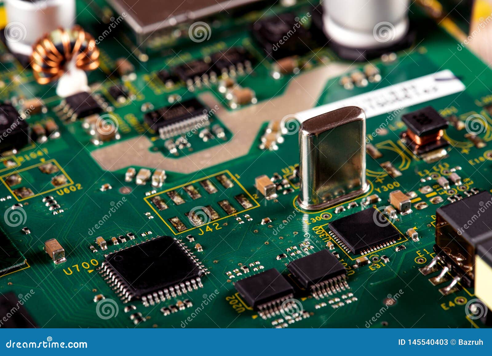 Electronic Components on the PCB Stock Image - Image of internet ...