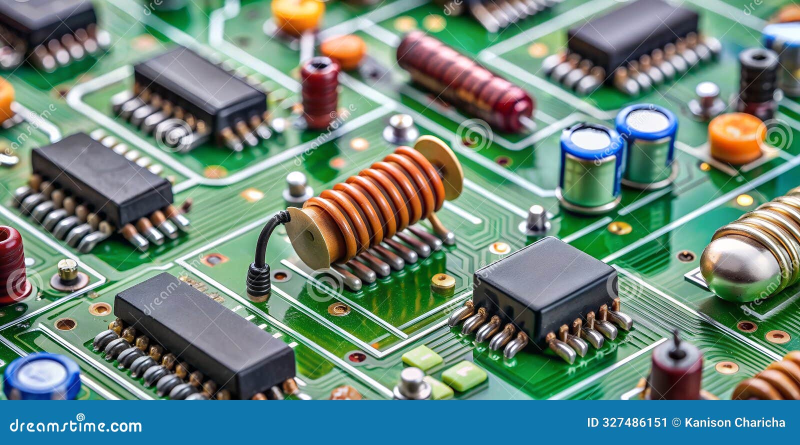 Electronic Inductor Coil Icon Representing Electrical Current Flowing ...