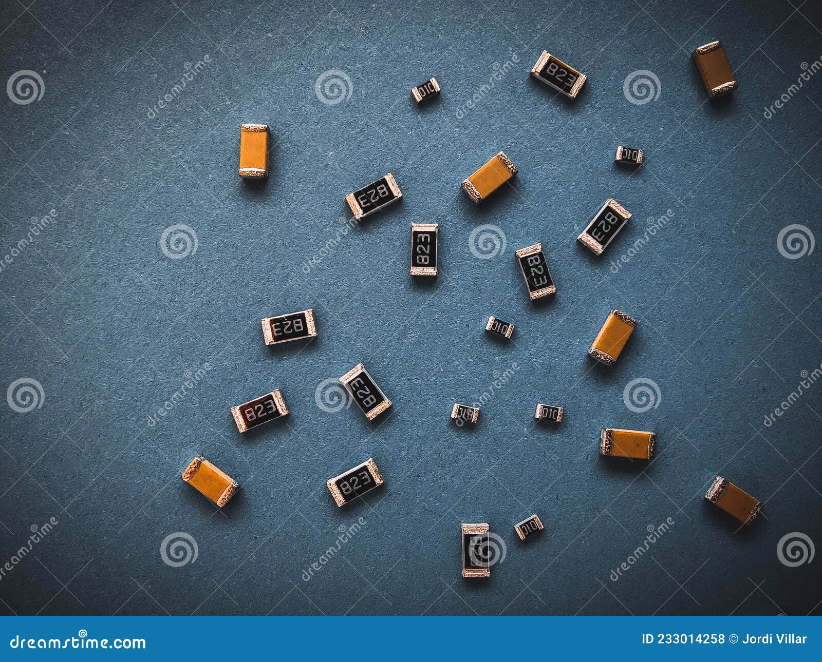 Ceramic Capacitors On Green Digital Electronic Circuit Stock Image ...