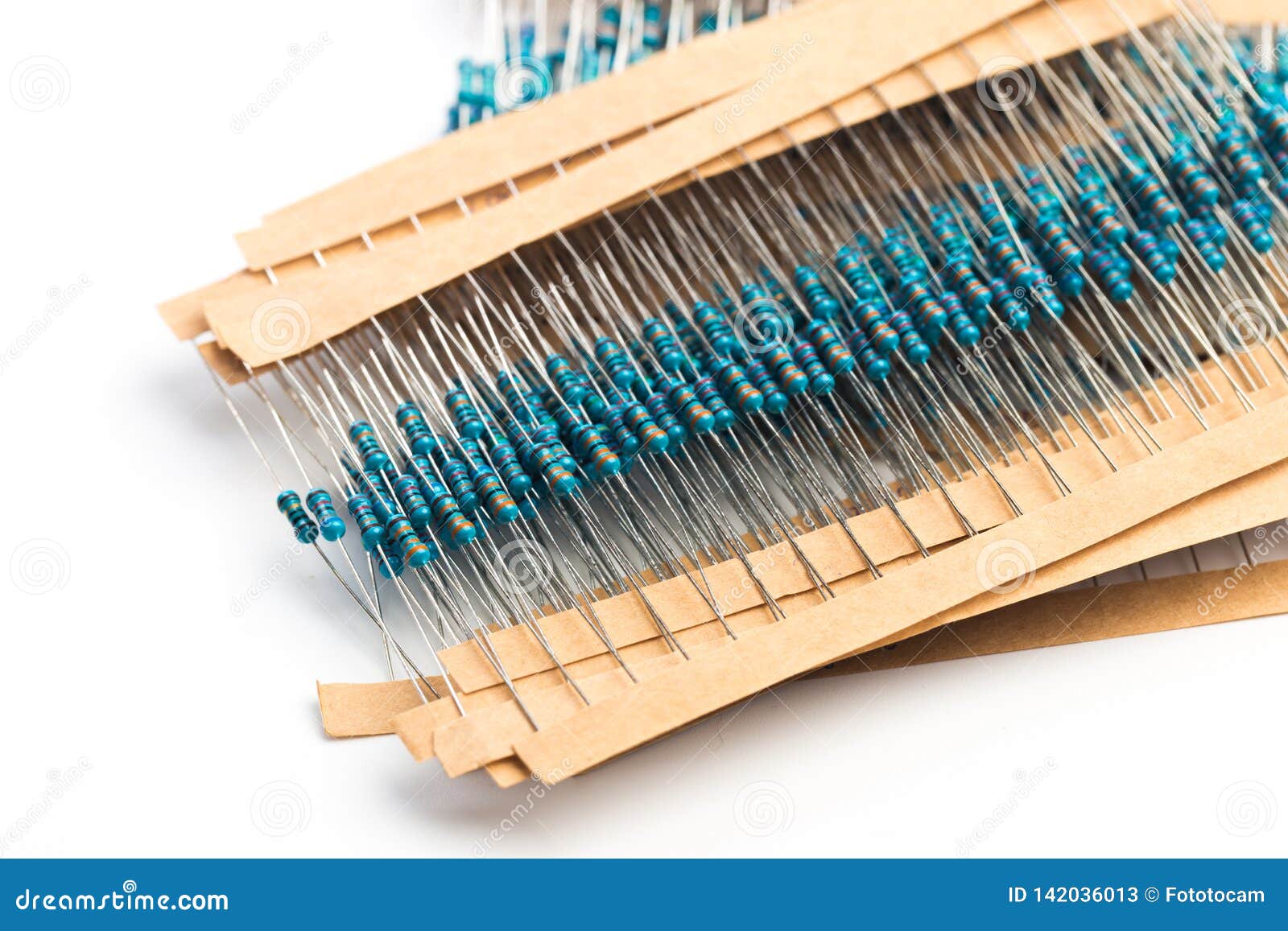 Electronic Components: Resistors on Paper Tape Isolated on White ...