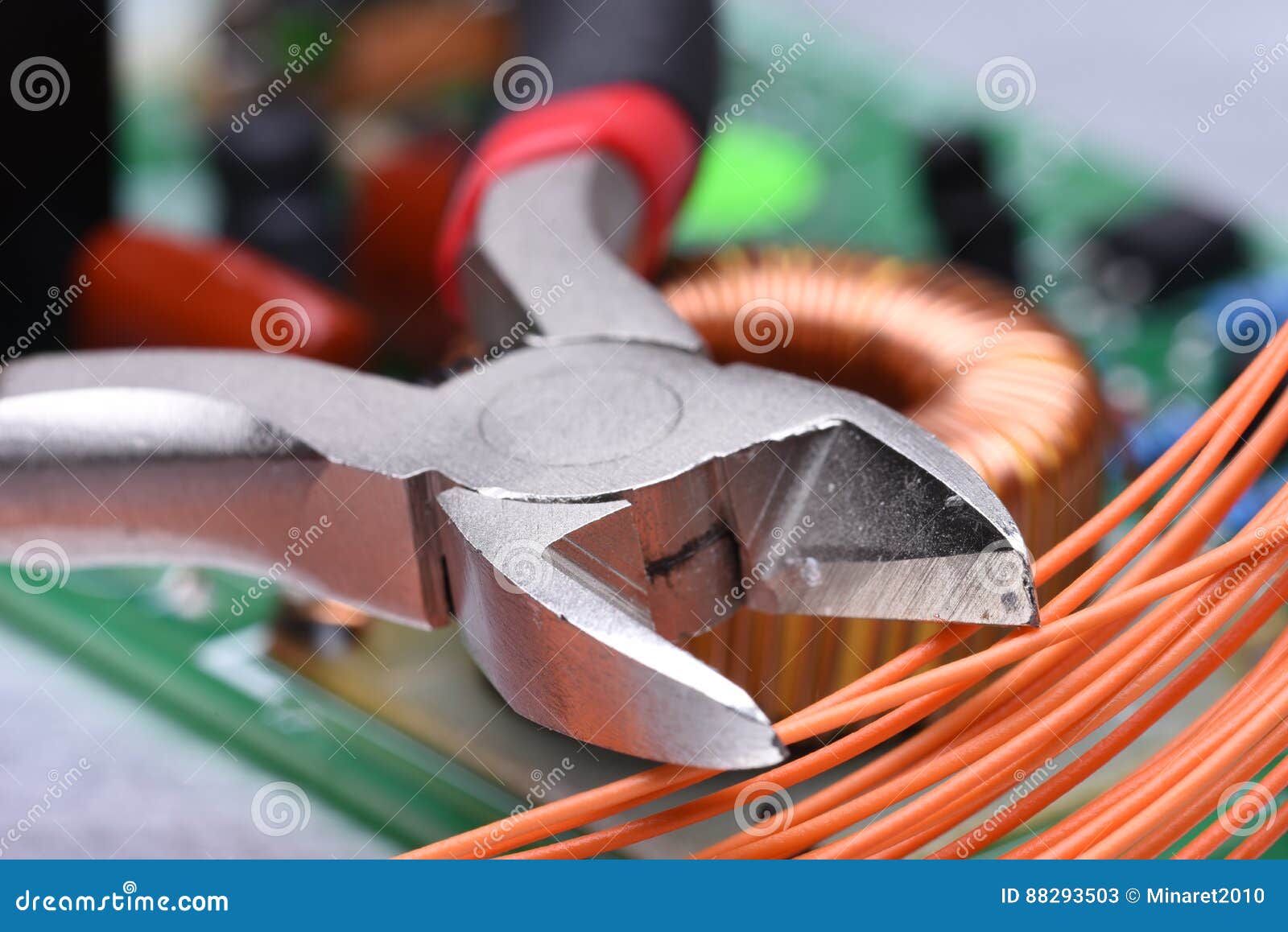 Electronic Components and Tool Stock Image - Image of electrical ...