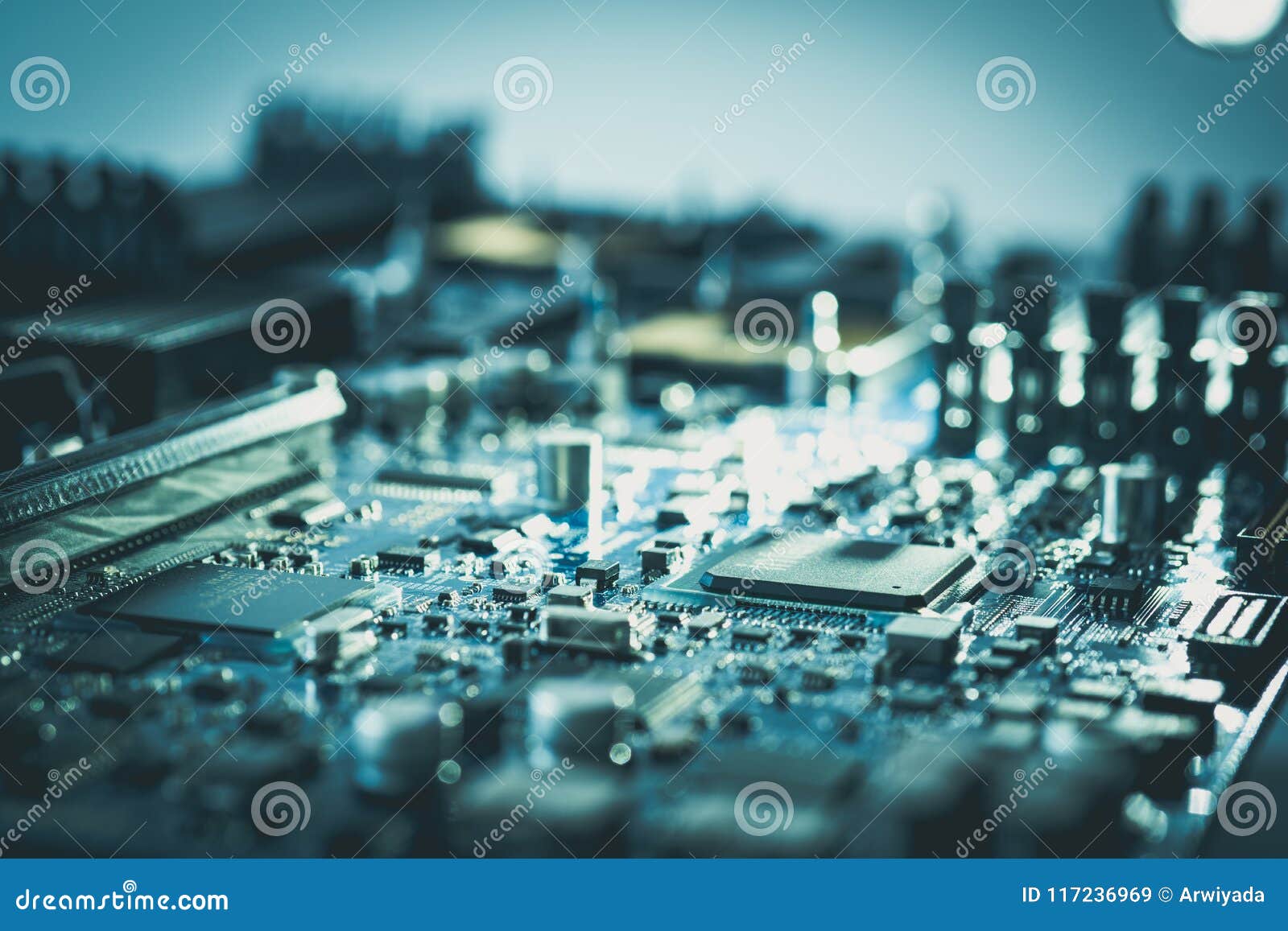 Electronic Computer Hardware Motherboard Pc Technology Concept C Stock ...