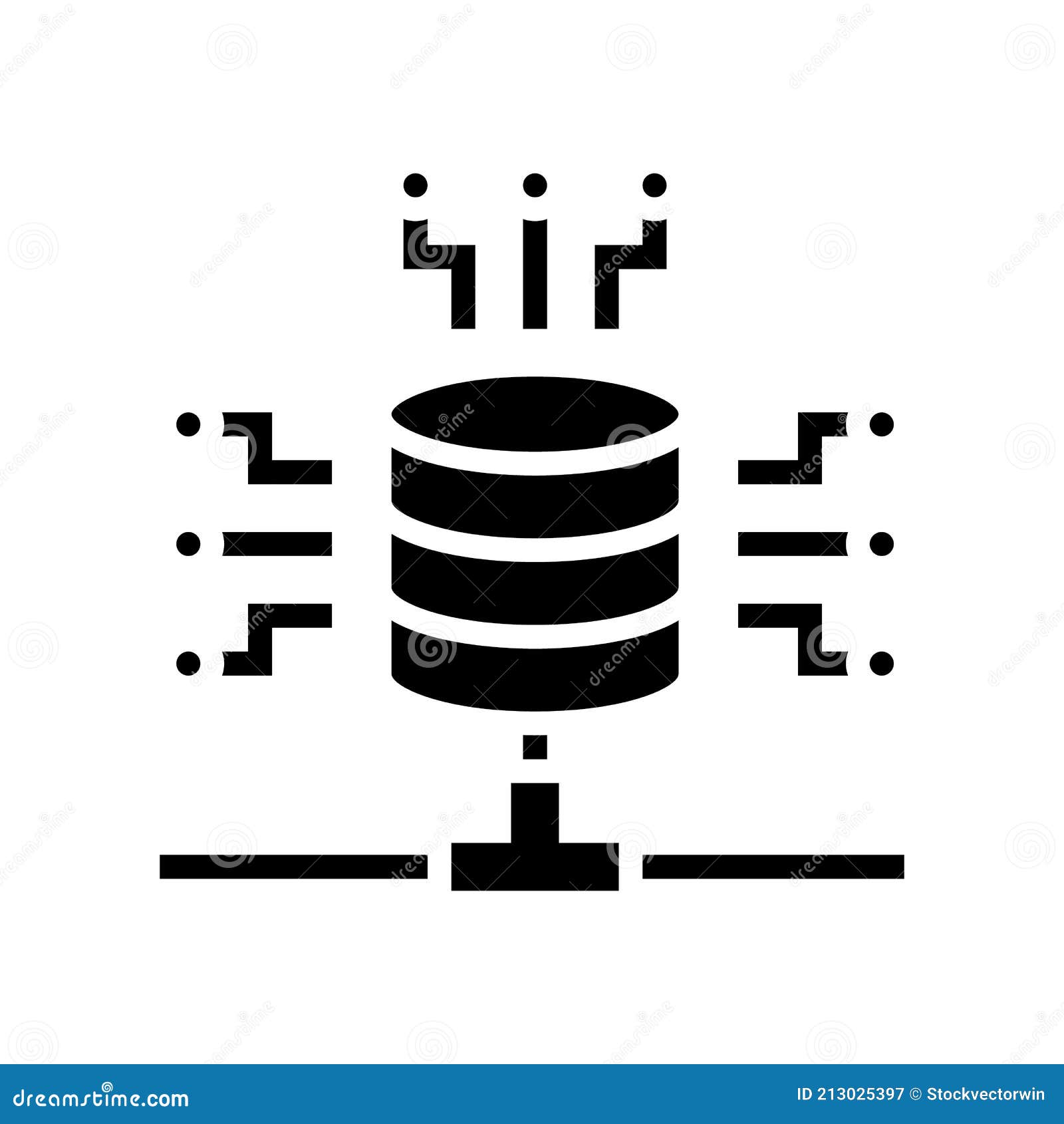 Electronic Connection Digital Processing Glyph Icon Vector Illustration Stock Vector ...