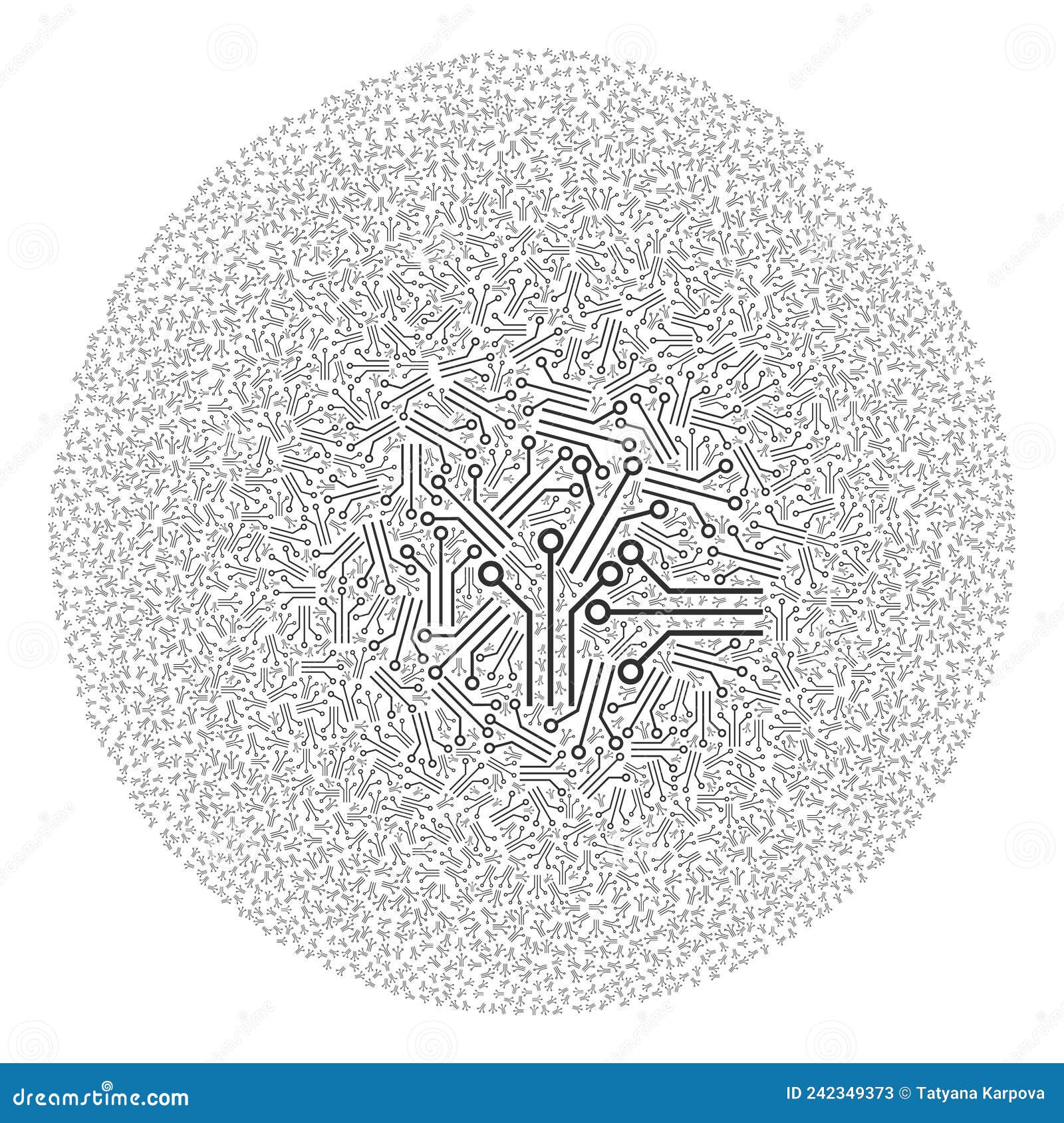 Electronic Connections Icon Round Cluster Collage Stock Vector ...