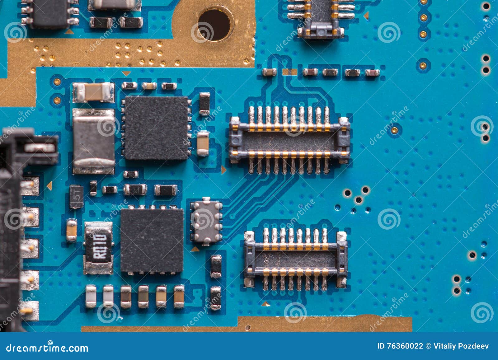 Electronic Connectors on Pcb Board. Stock Photo - Image of motherboard ...