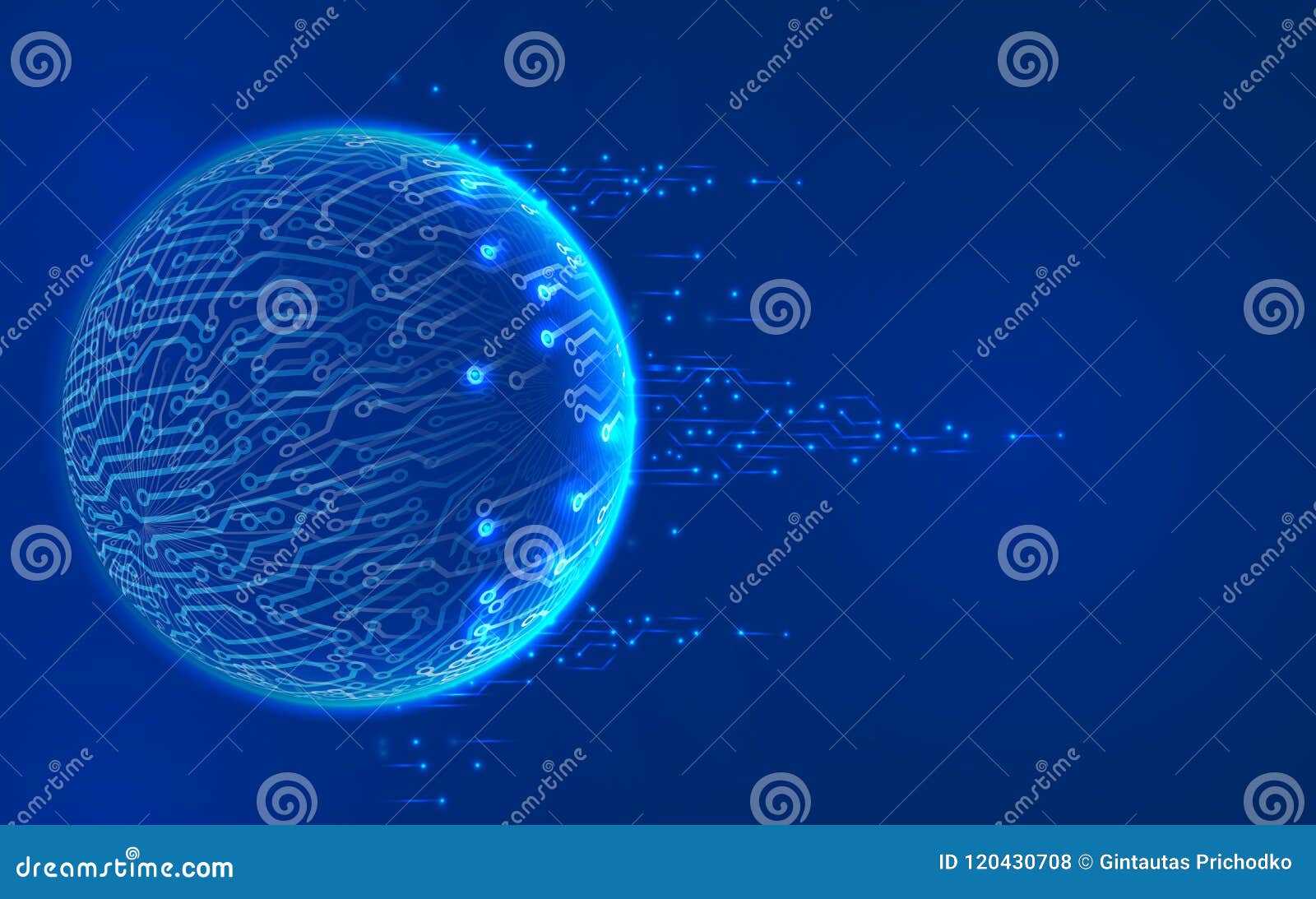 Abstract Glowing Sphere with Contacts Stock Vector - Illustration of ...
