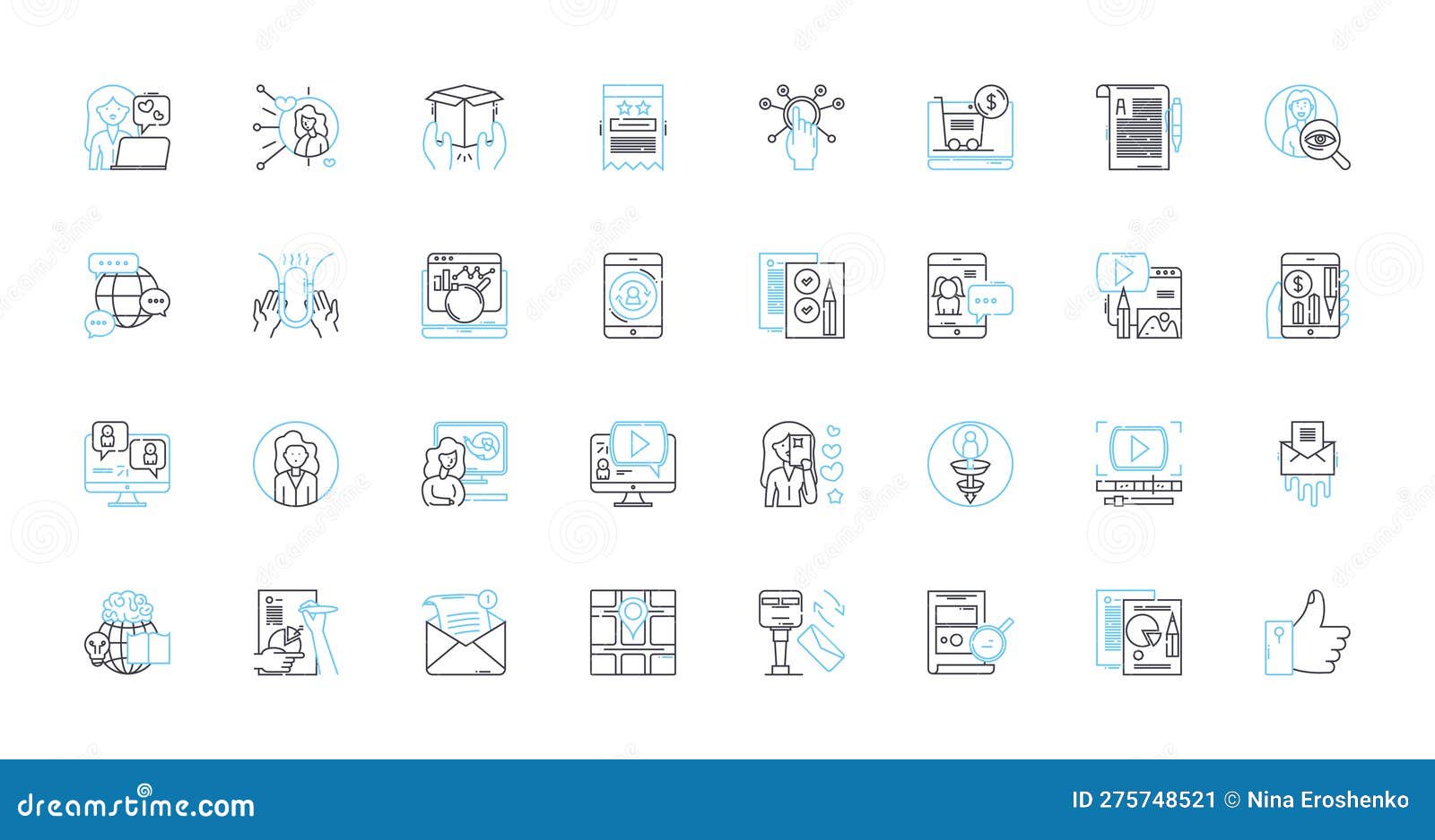 Electronic Content Linear Icons Set. Digital, Multimedia, Interactive ... Electronic Content Linear Icons Set. Digital, Multimedia, Interactive ...
