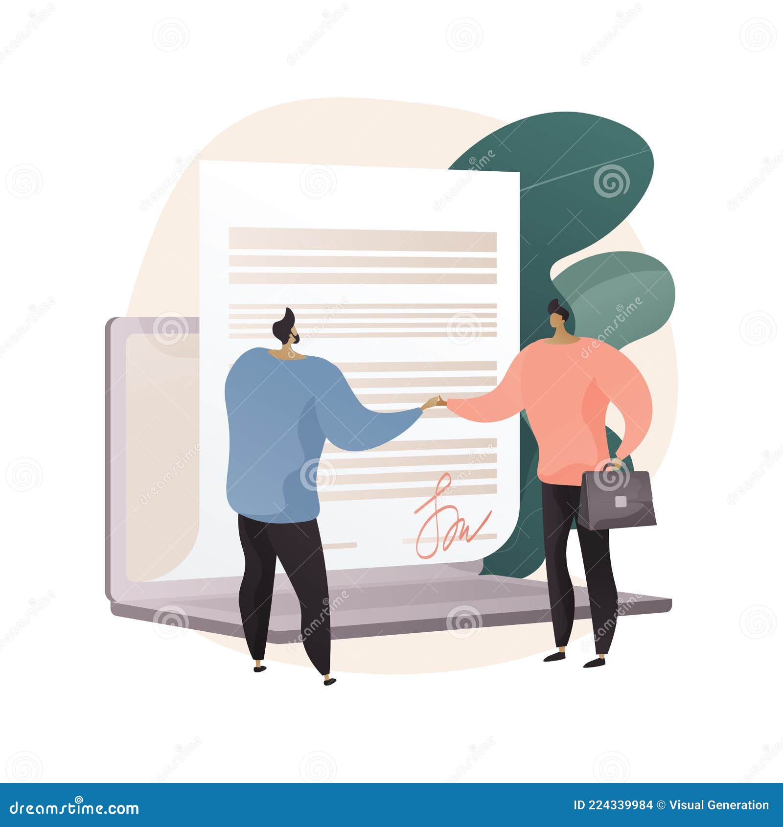 Electronic Contract Abstract Concept Vector Illustration. Stock Vector ...