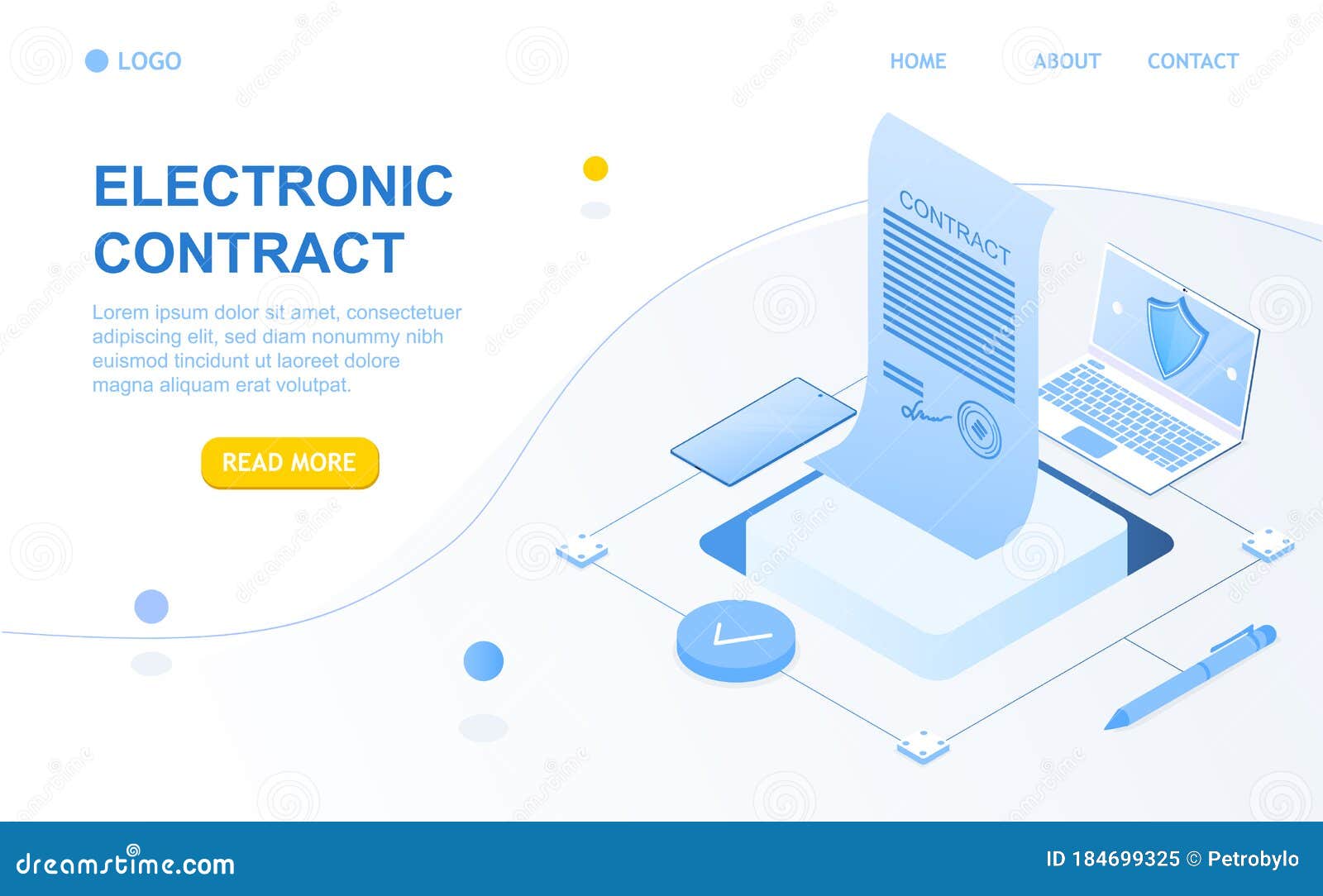 Electronic Contract Concept. Secure Digital Signature Via Smartphone or ...