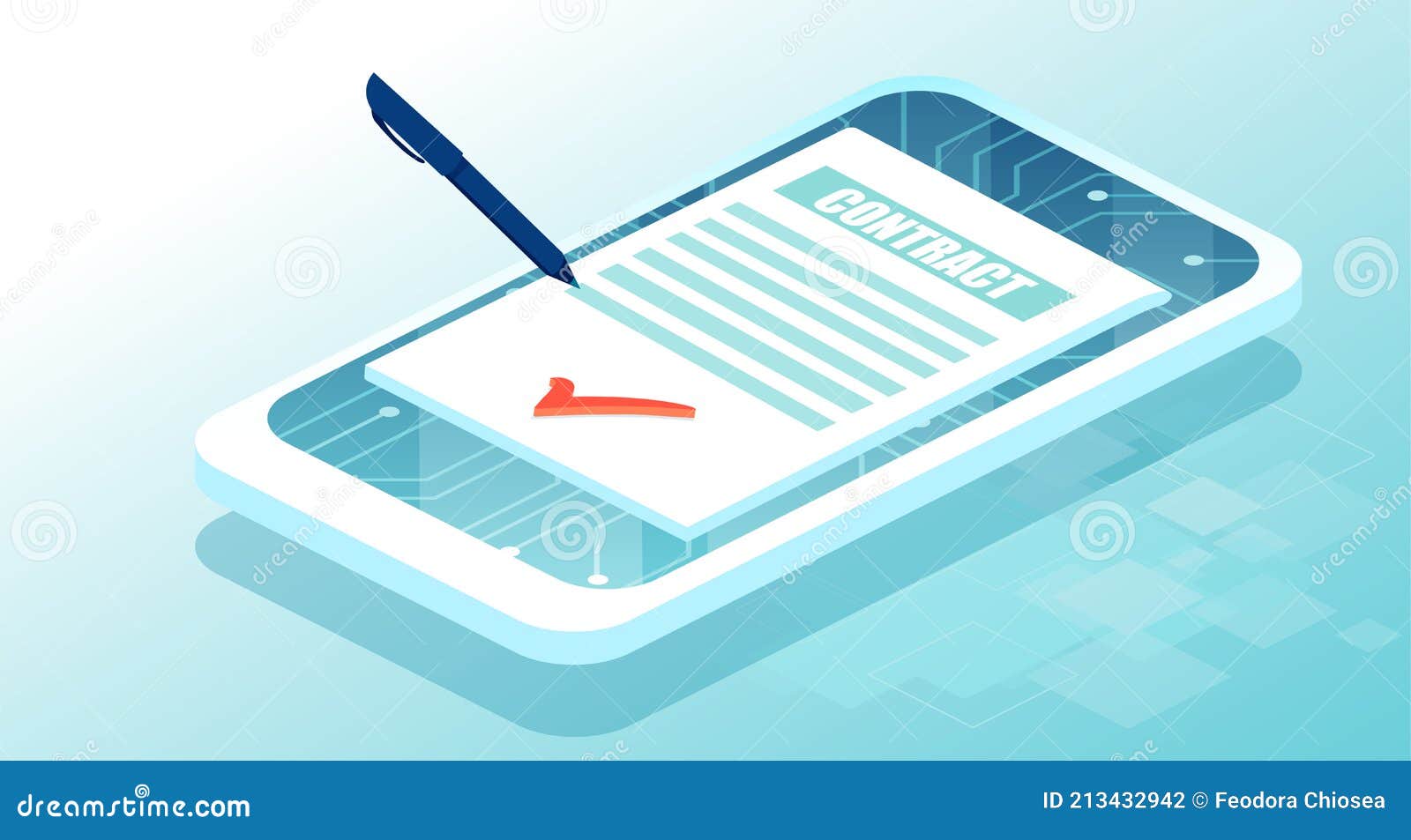 Electronic Contract or Digital Signature Via Smartphone App Stock ...