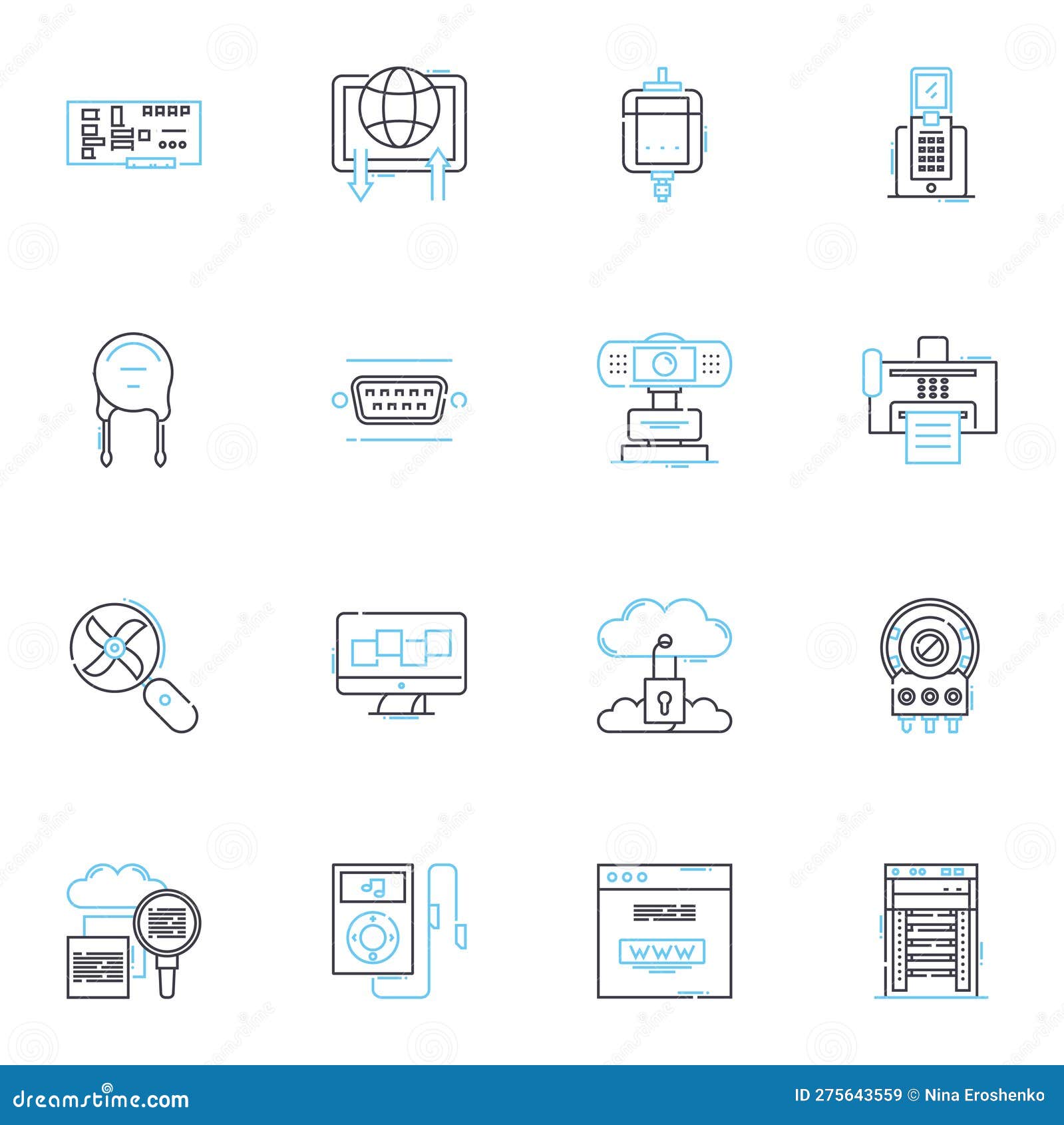Electronic Innovations Linear Icons Set. Electromagnetism ... Electronic Innovations Linear Icons Set. Electromagnetism ...