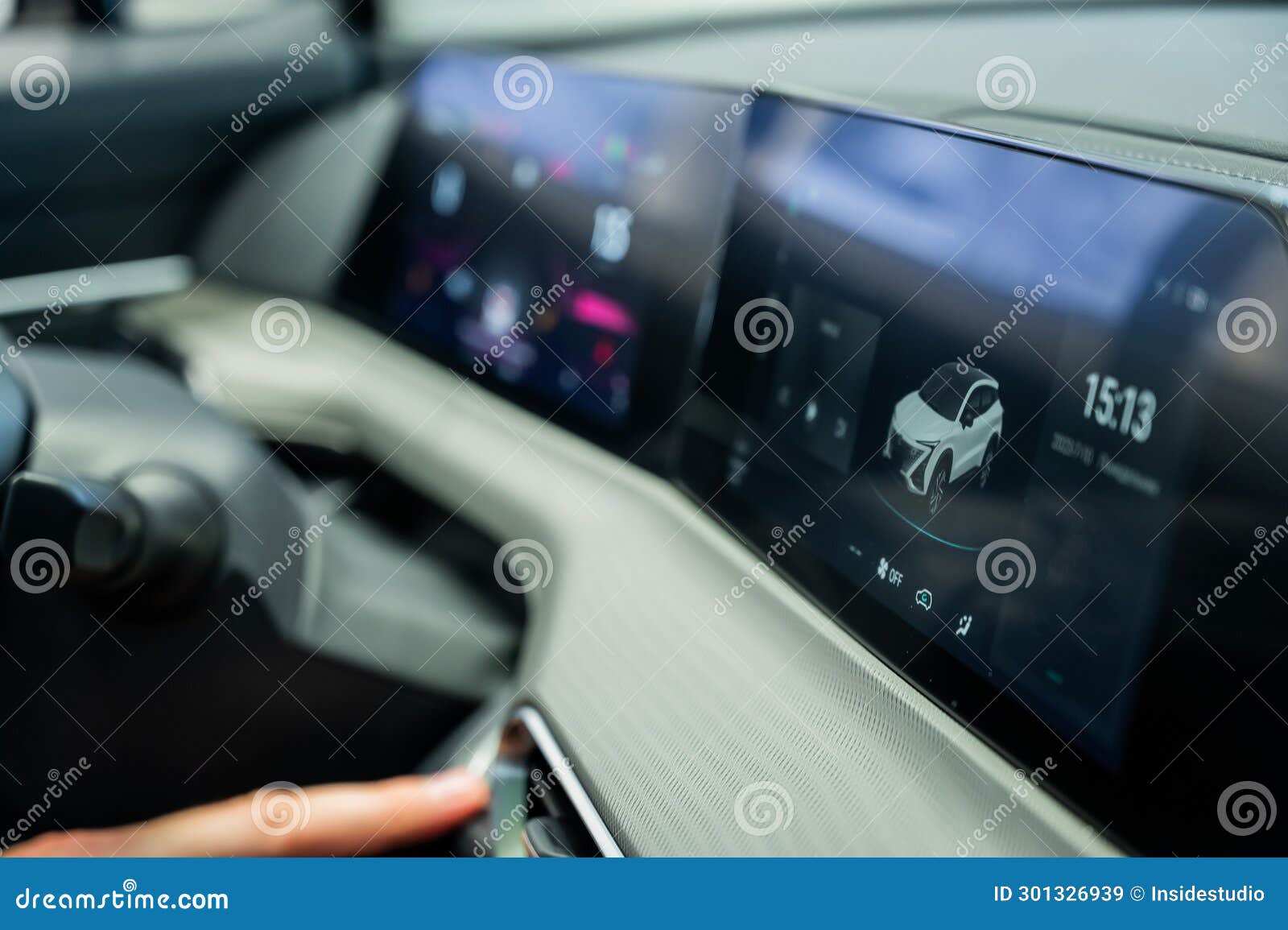 Electronic Control Panel of a Modern Car. Stock Image - Image of ...