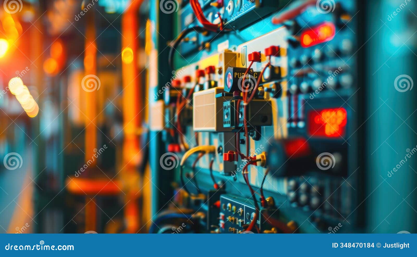 Electronic Control Panel Showing Complex Wiring and Components in ...