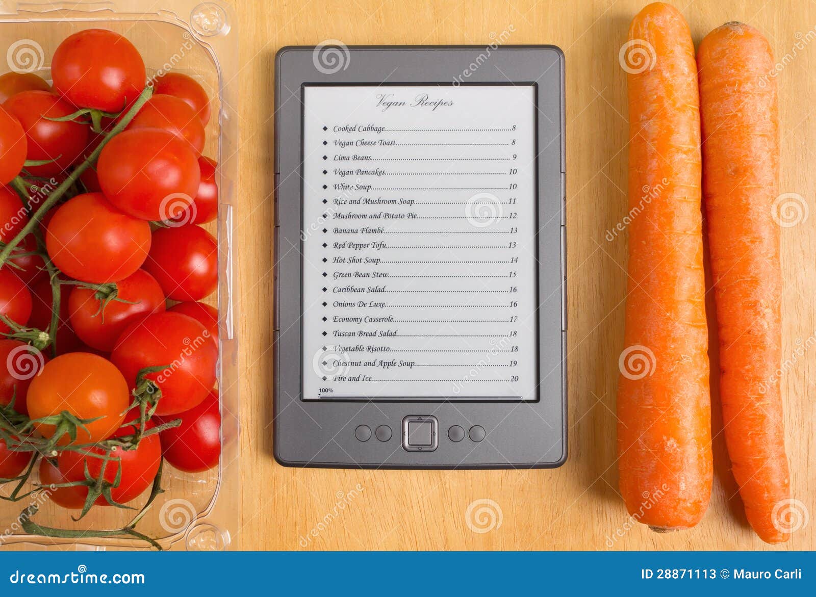 Electronic Cookbook in the Kitchen Stock Image - Image of wood, texture ...