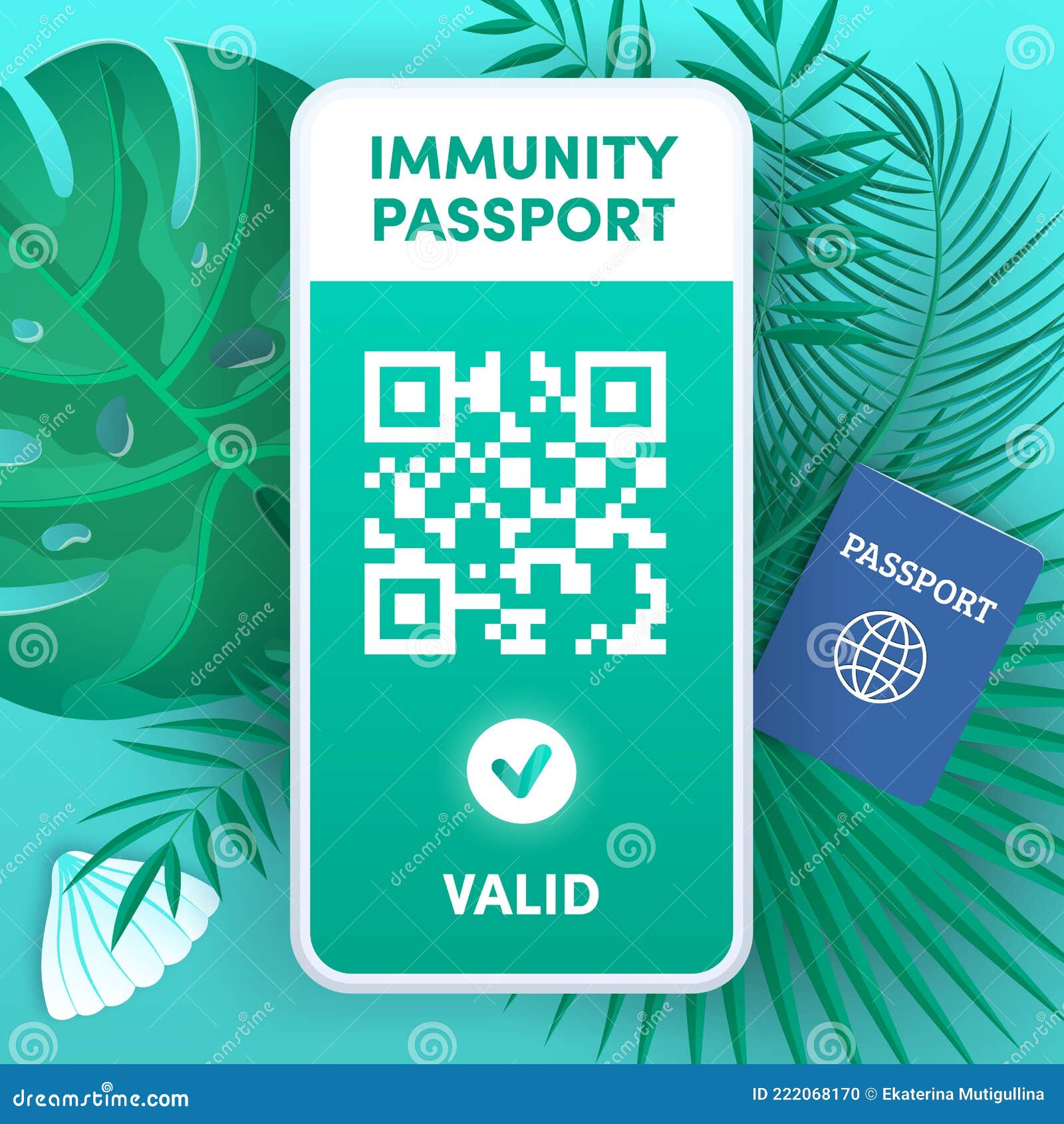 Electronic Covid-19 Immunity Passport QR Code on Smartphone Screen ...