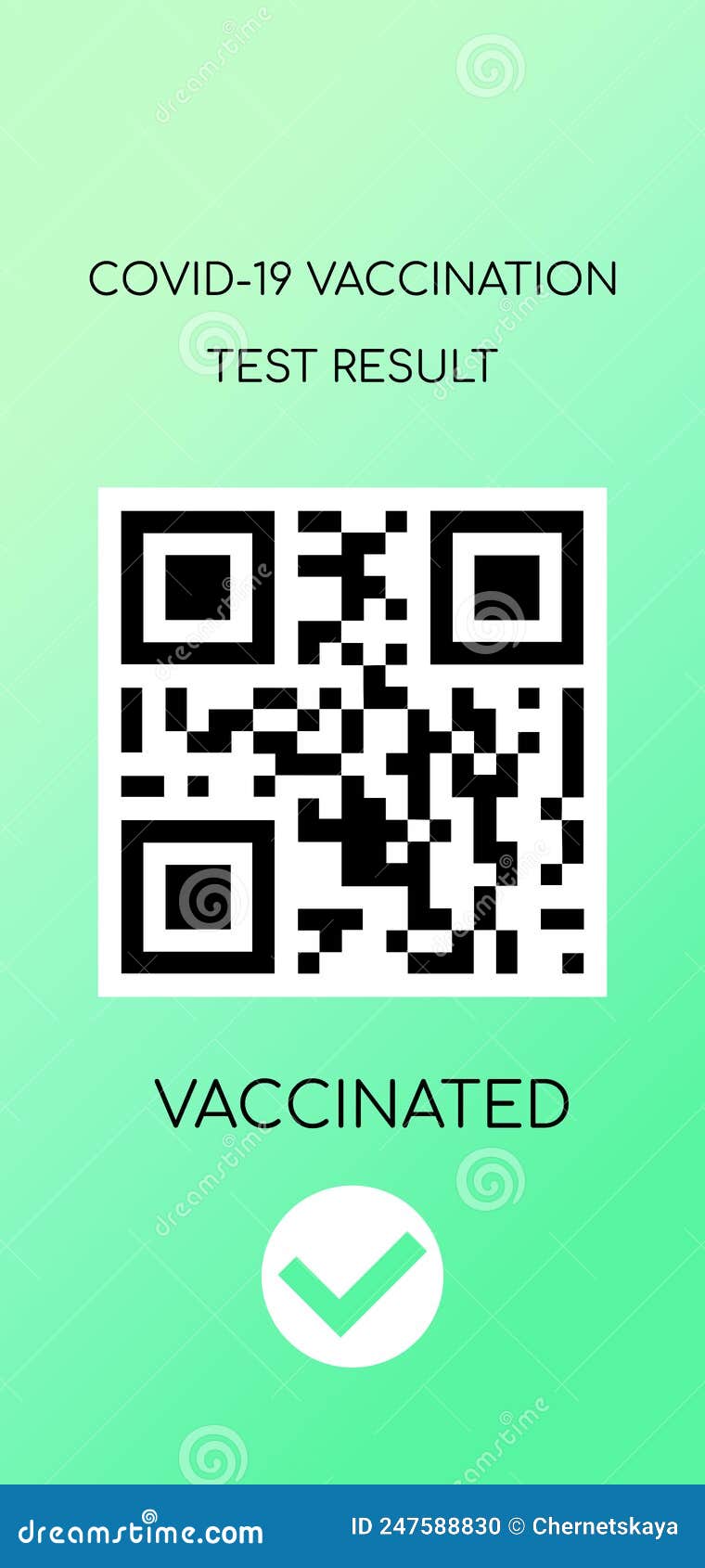 Electronic COVID-19 Vaccination Certificate with QR Code, Illustration ...