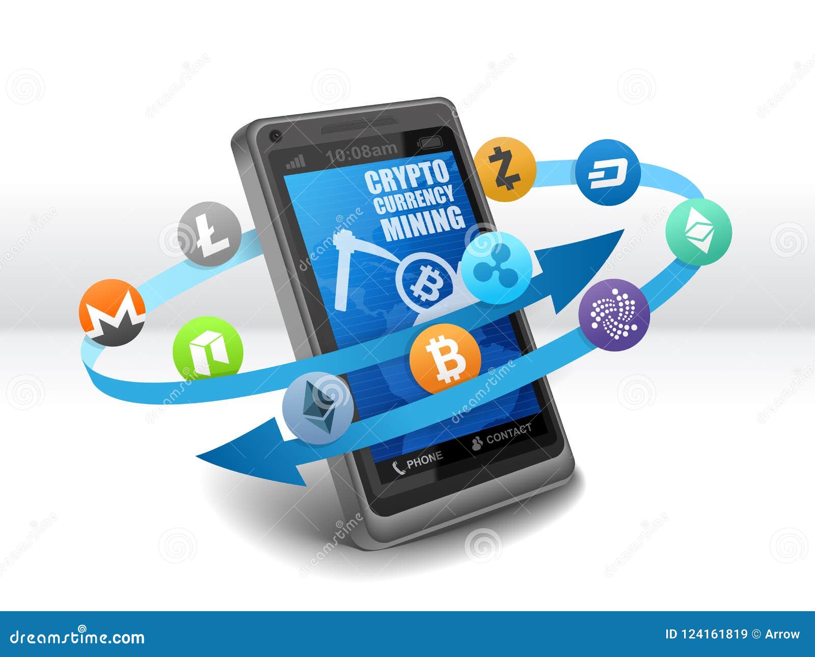 Electronic Crypto Currency Mining Farm on Mobile Editorial Stock Image ...