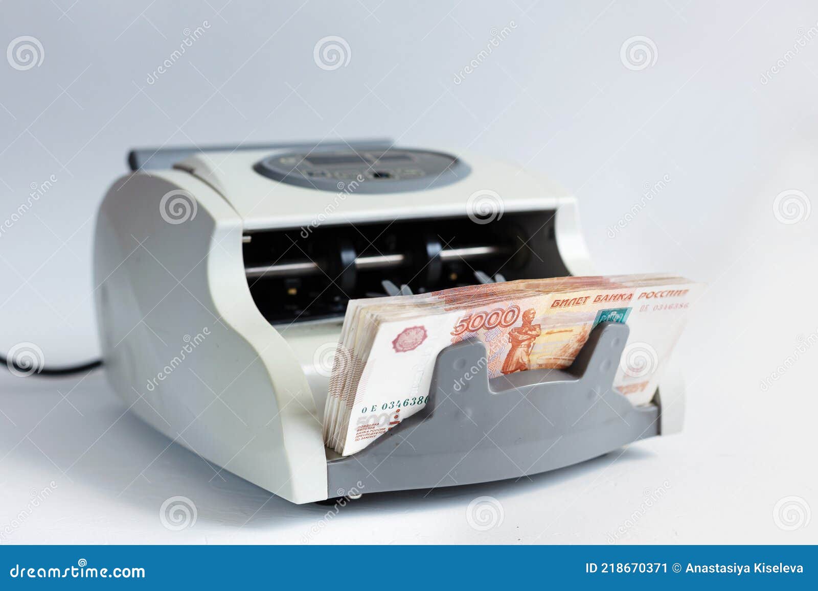 Electronic Currency Counter Isolated on White Stock Image - Image of ...