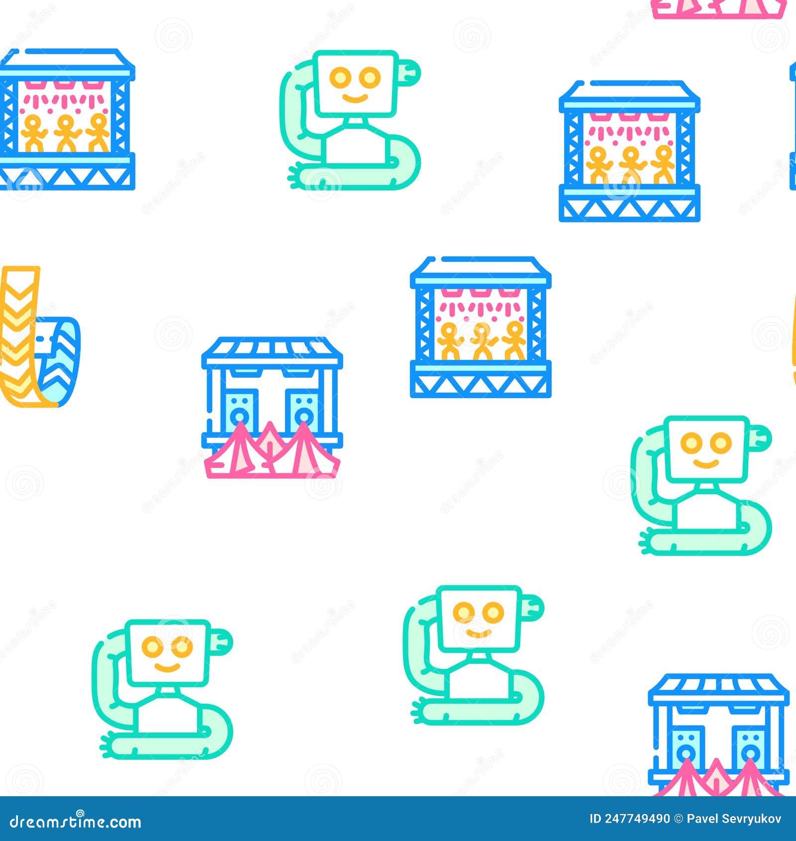 Electronic Dance Music Vector Seamless Pattern Stock Vector ...