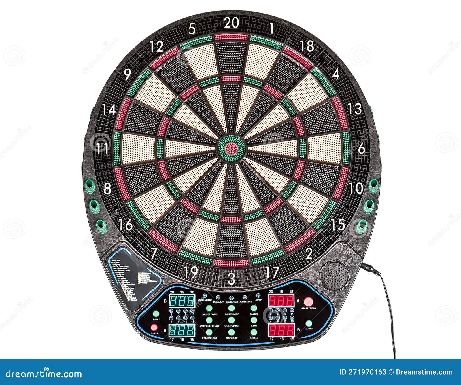 Electronic Darts Board on White Stock Image - Image of individual ...