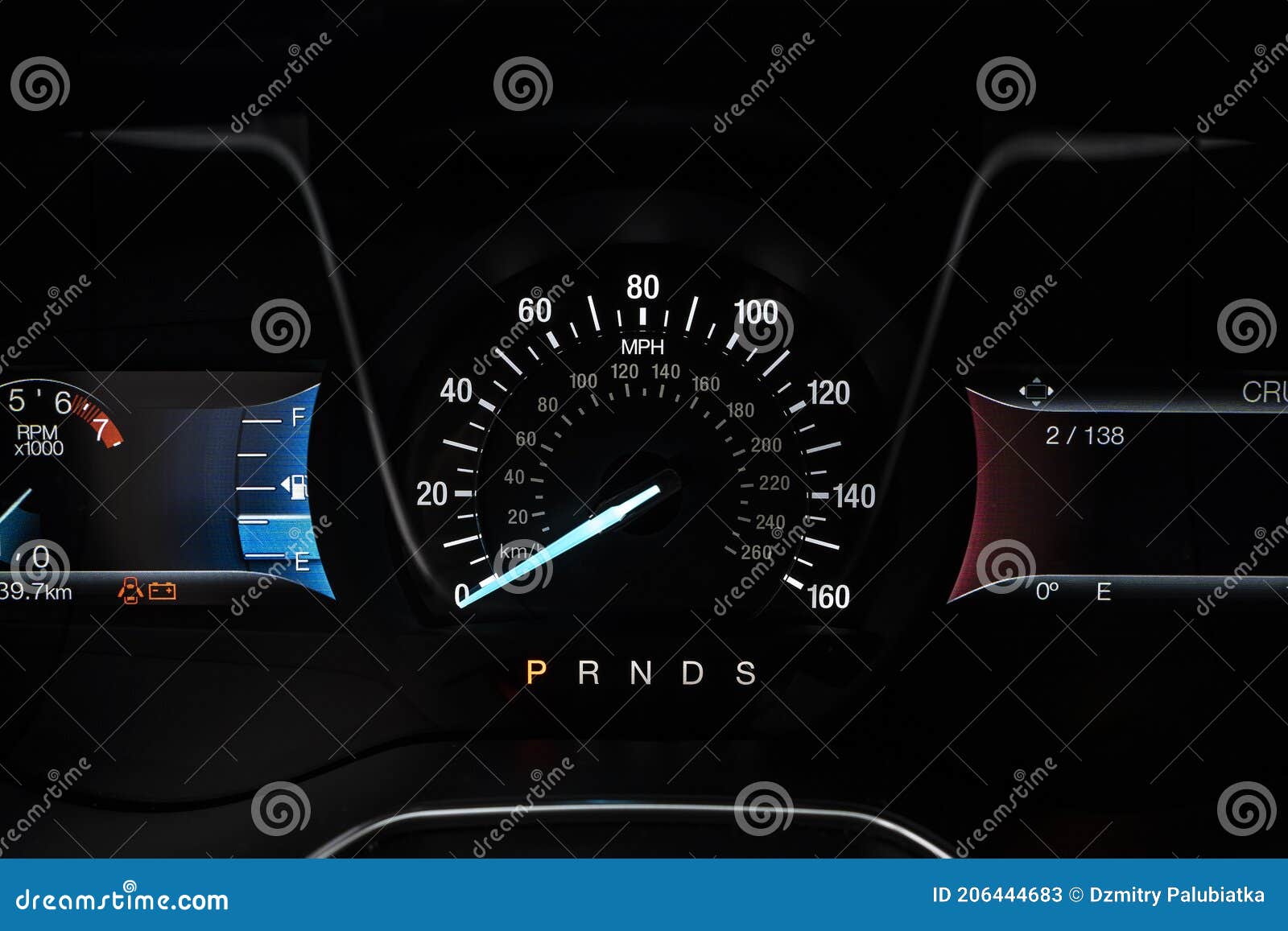Electronic Dashboard of a Modern Car Close-up Stock Image - Image of ...
