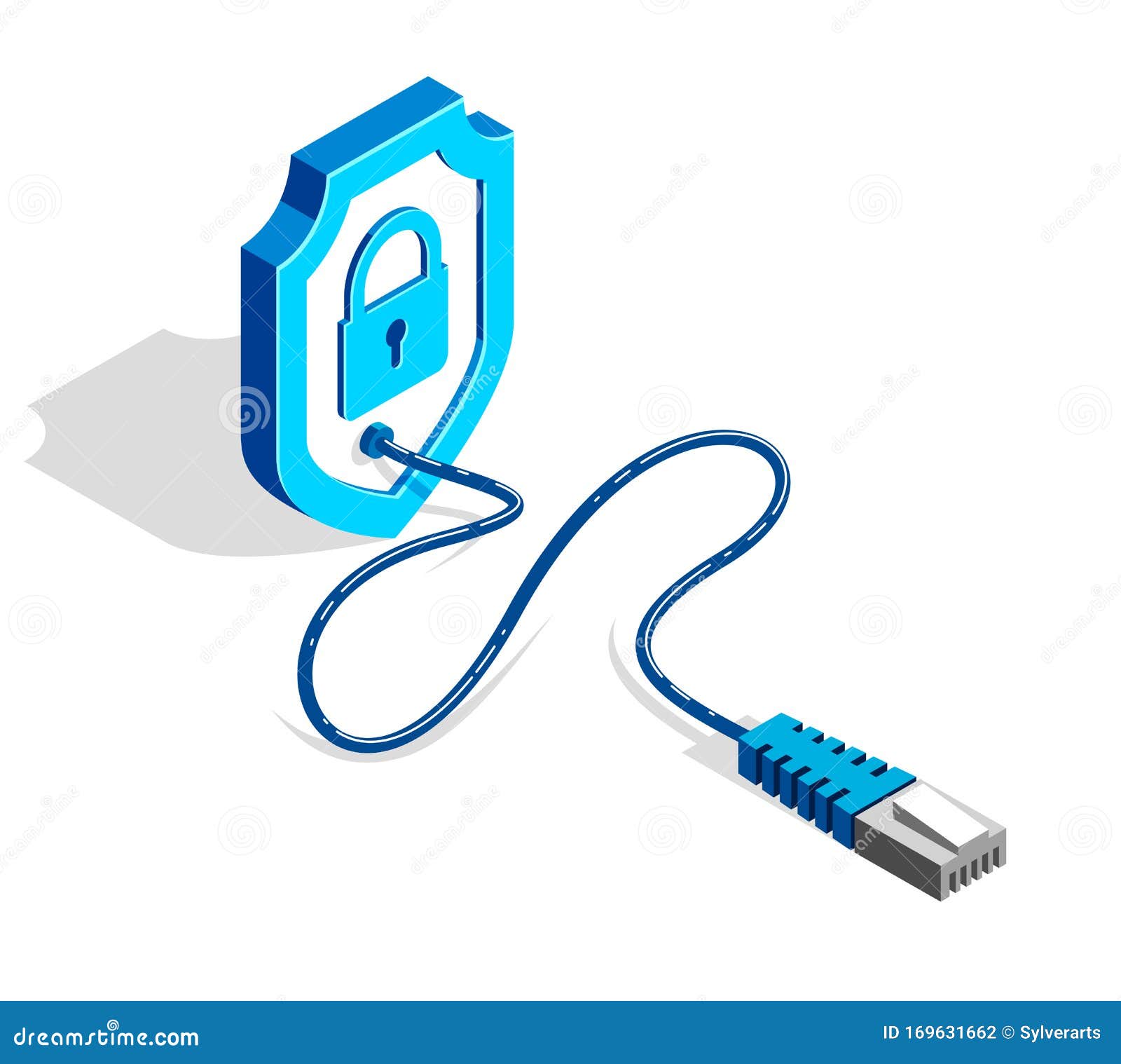 Electronic Data Protection and Cyber Security Vector Isometric ...