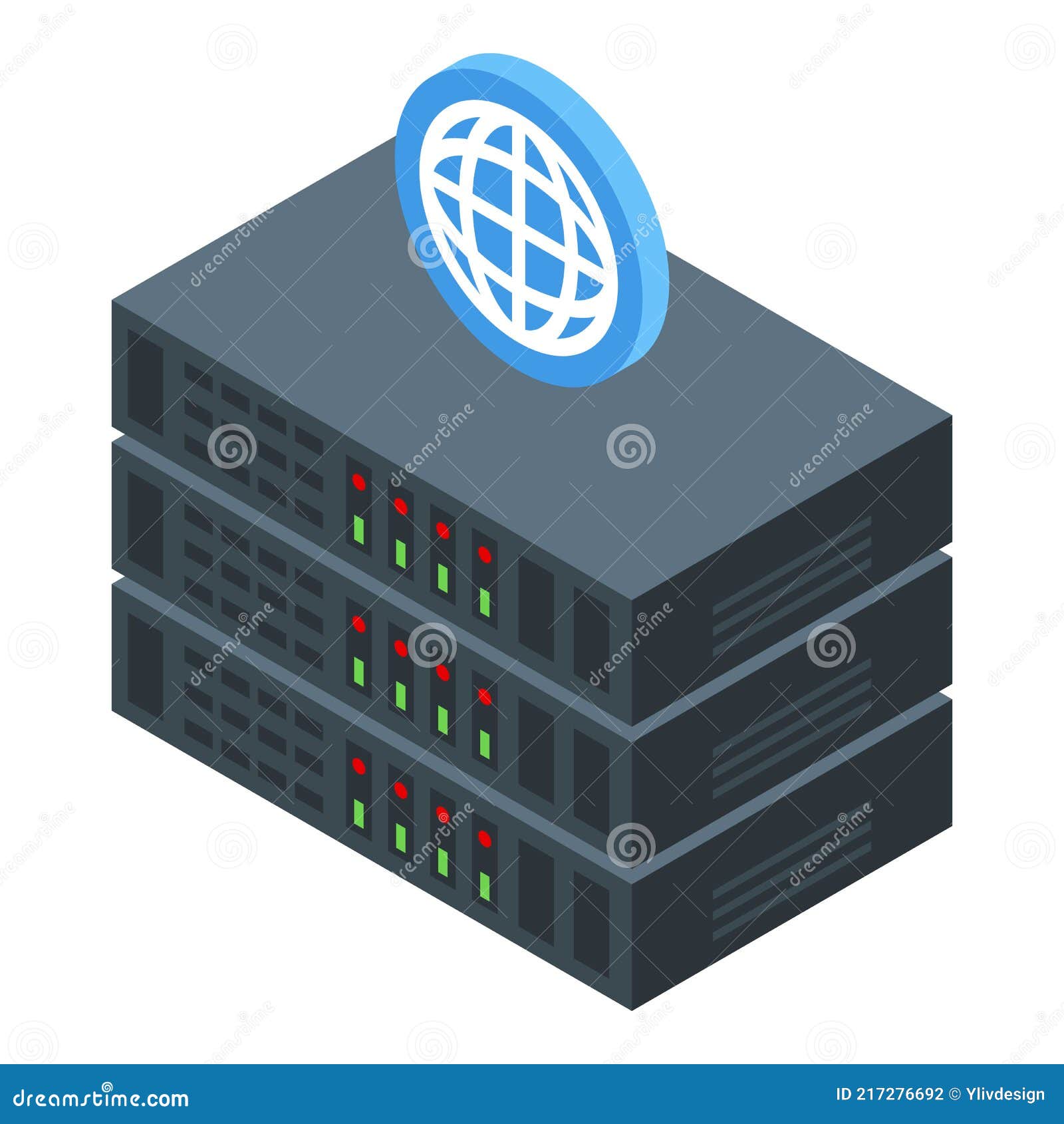 Electronic Data Server Icon, Isometric Style Stock Vector ...