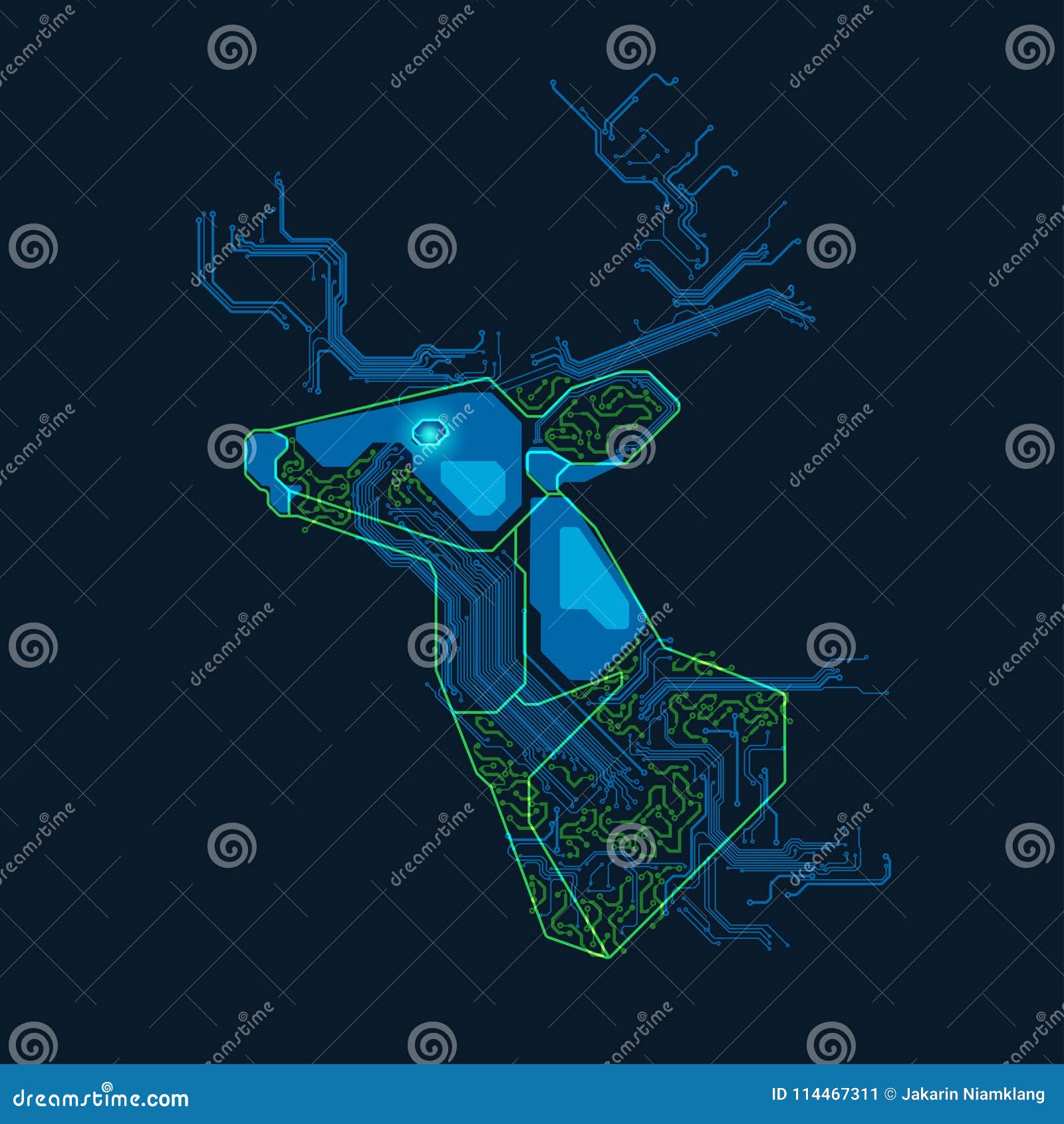 Electronic deer stock vector. Illustration of animal - 114467311