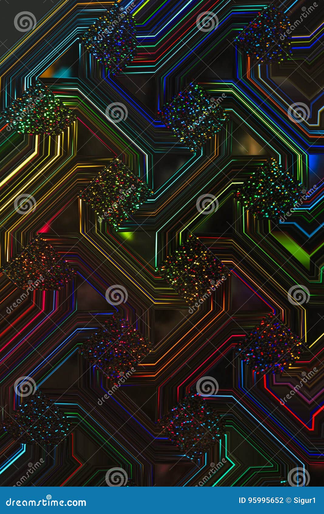 Electronic Design Black Light Fluorescent Multicolor Stock Illustration ...