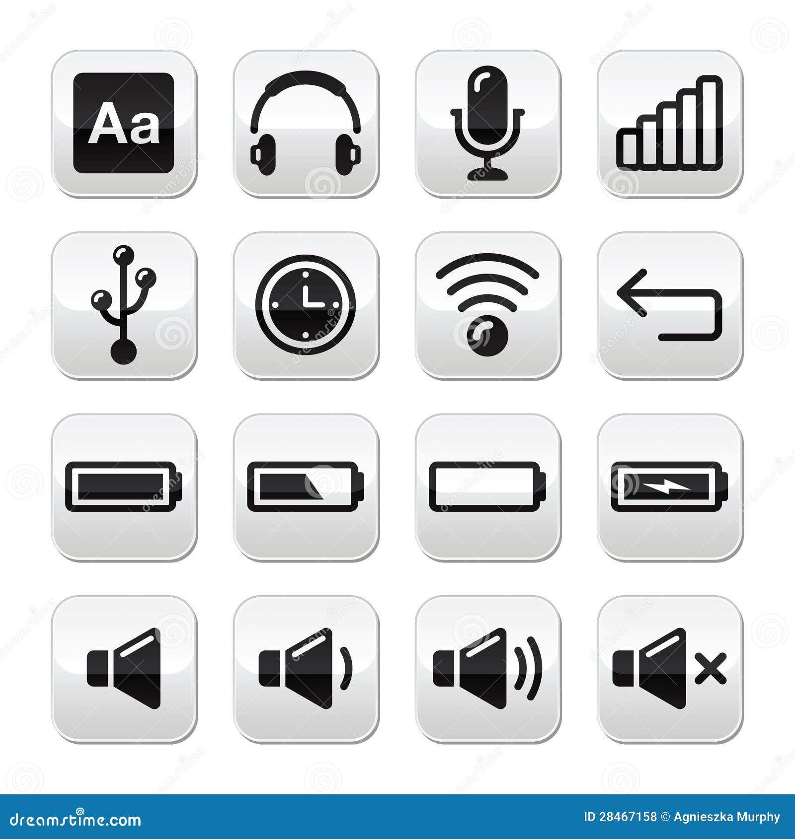 Electronic Device / Computer Software Buttons Set - Stock Illustration ...