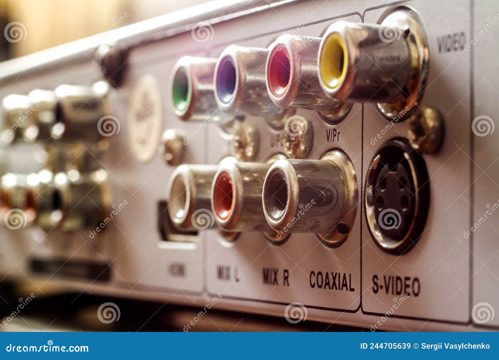 An Electronic Device with Connectors for Connecting Cables. Stock Image ...