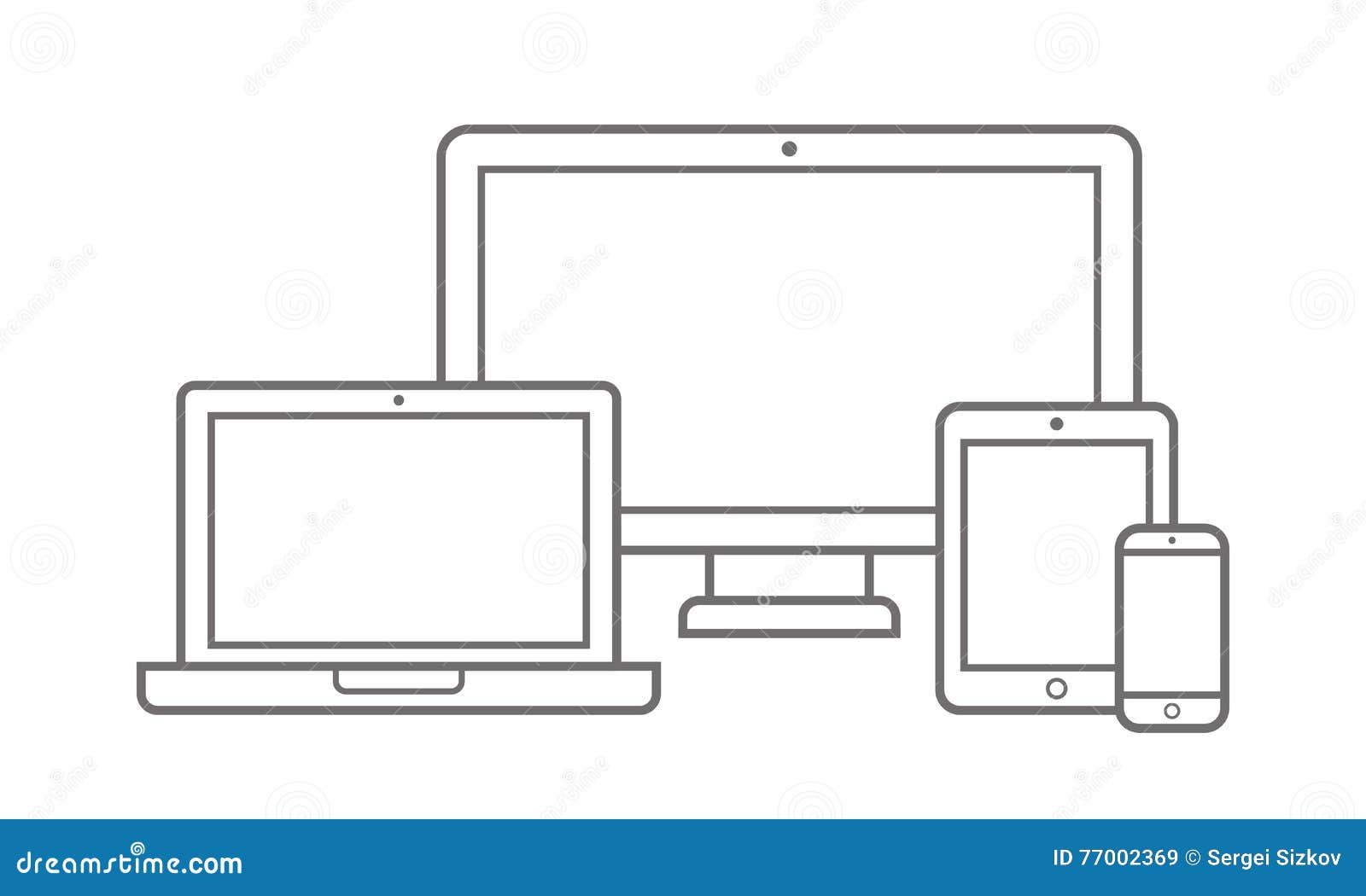 Electronic Device with Different Screen Size Icons Set. Vector Stock ...