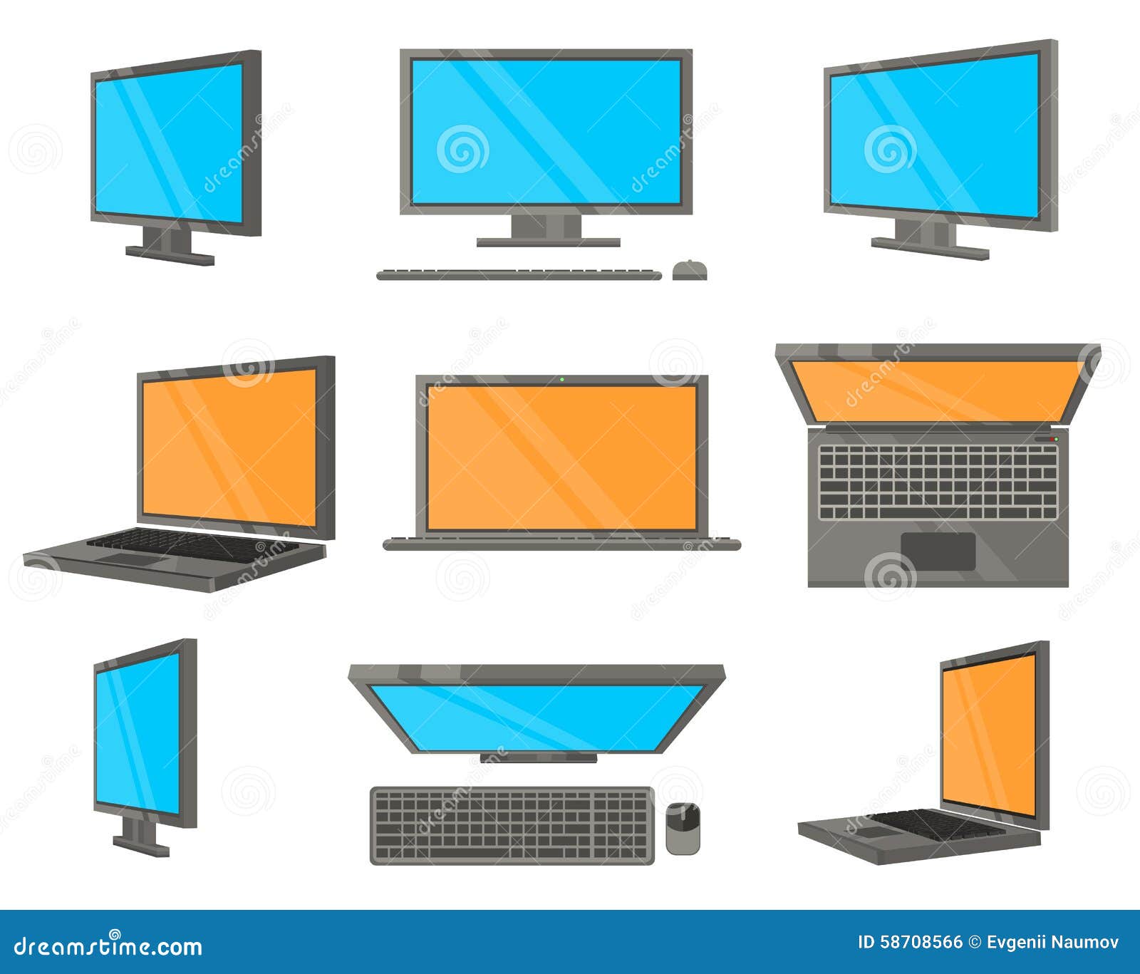 Electronic Device Flat Icons Stock Vector - Illustration of desktop ...