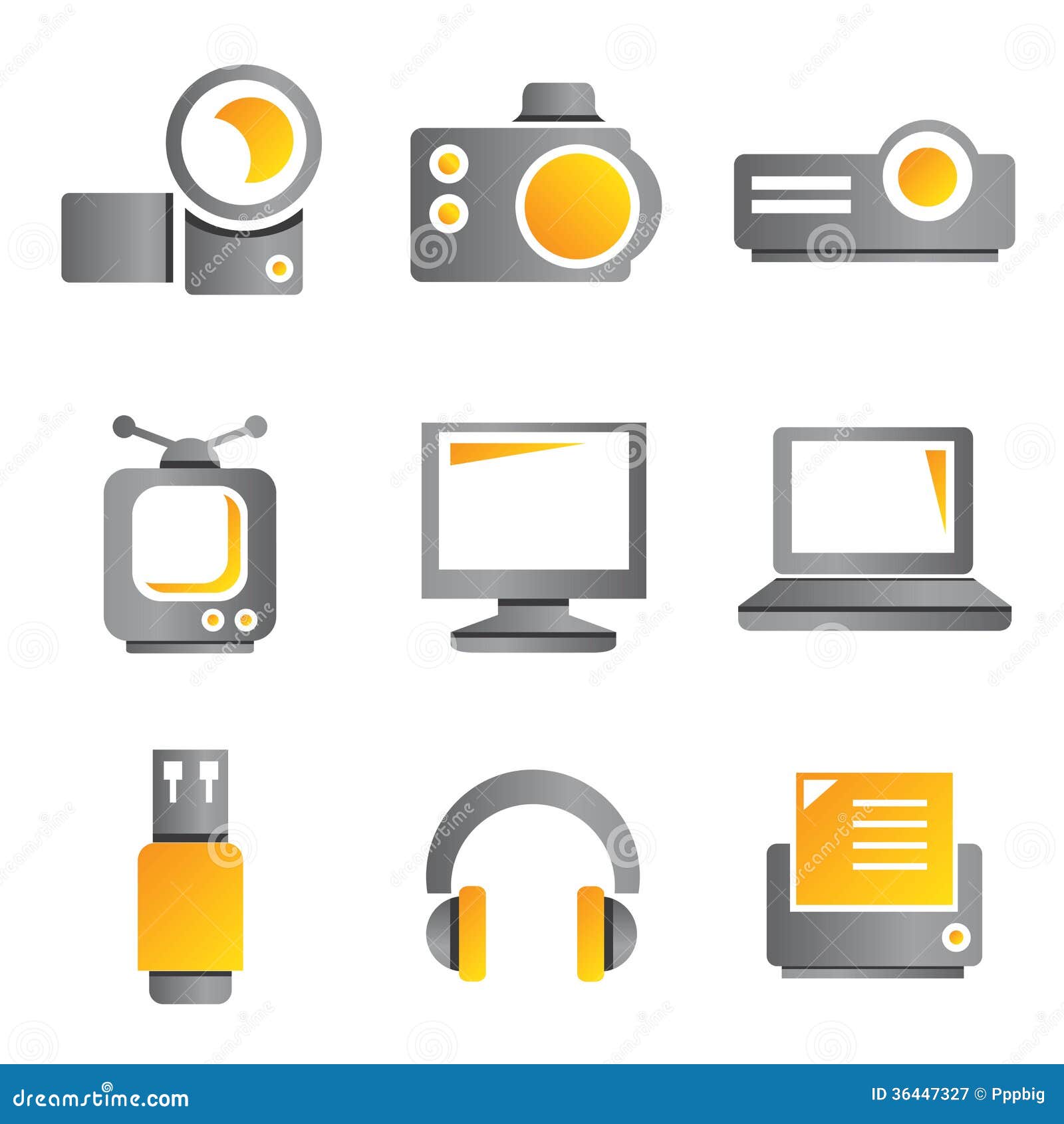Electronic device icons stock illustration. Illustration of screen ...