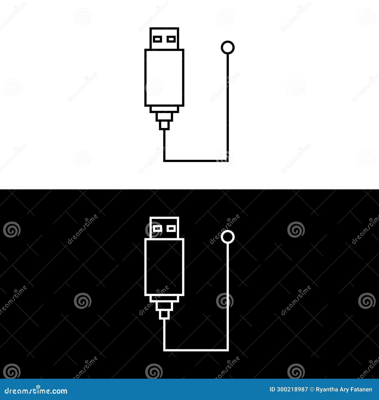 Electronic Device Input Cable Cord Stock Vector - Illustration of ...