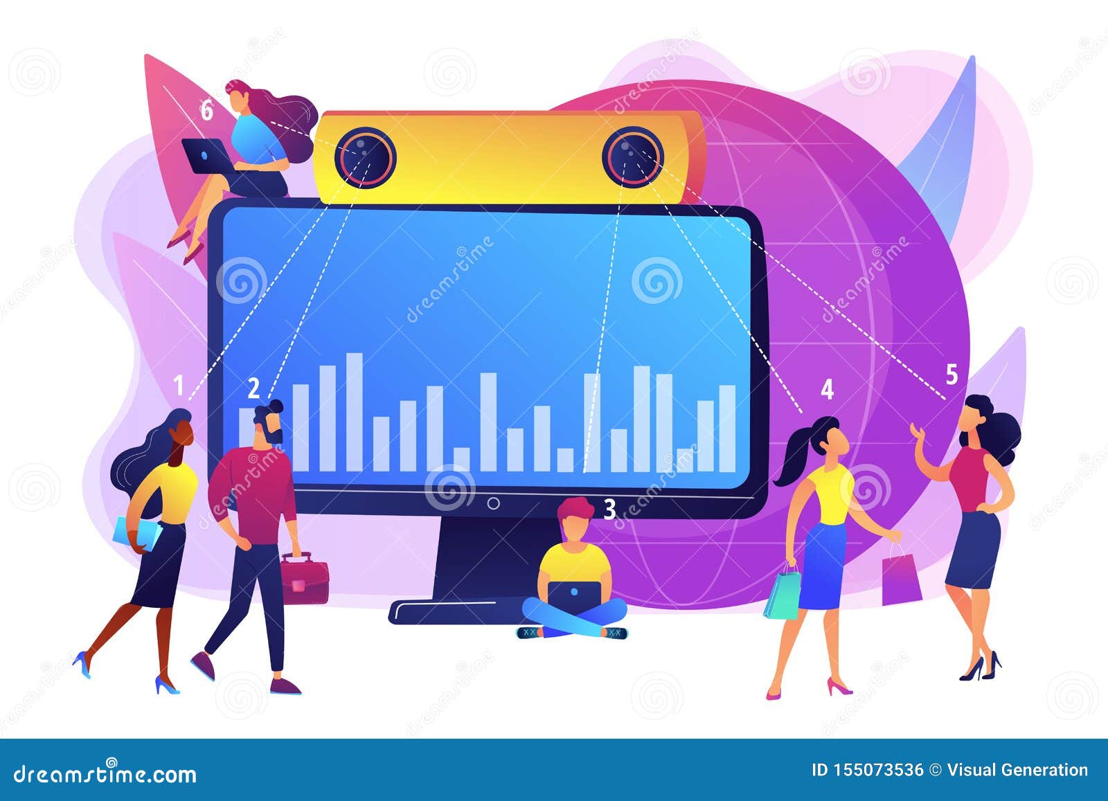 People Counter System Concept Vector Illustration Stock Vector ...