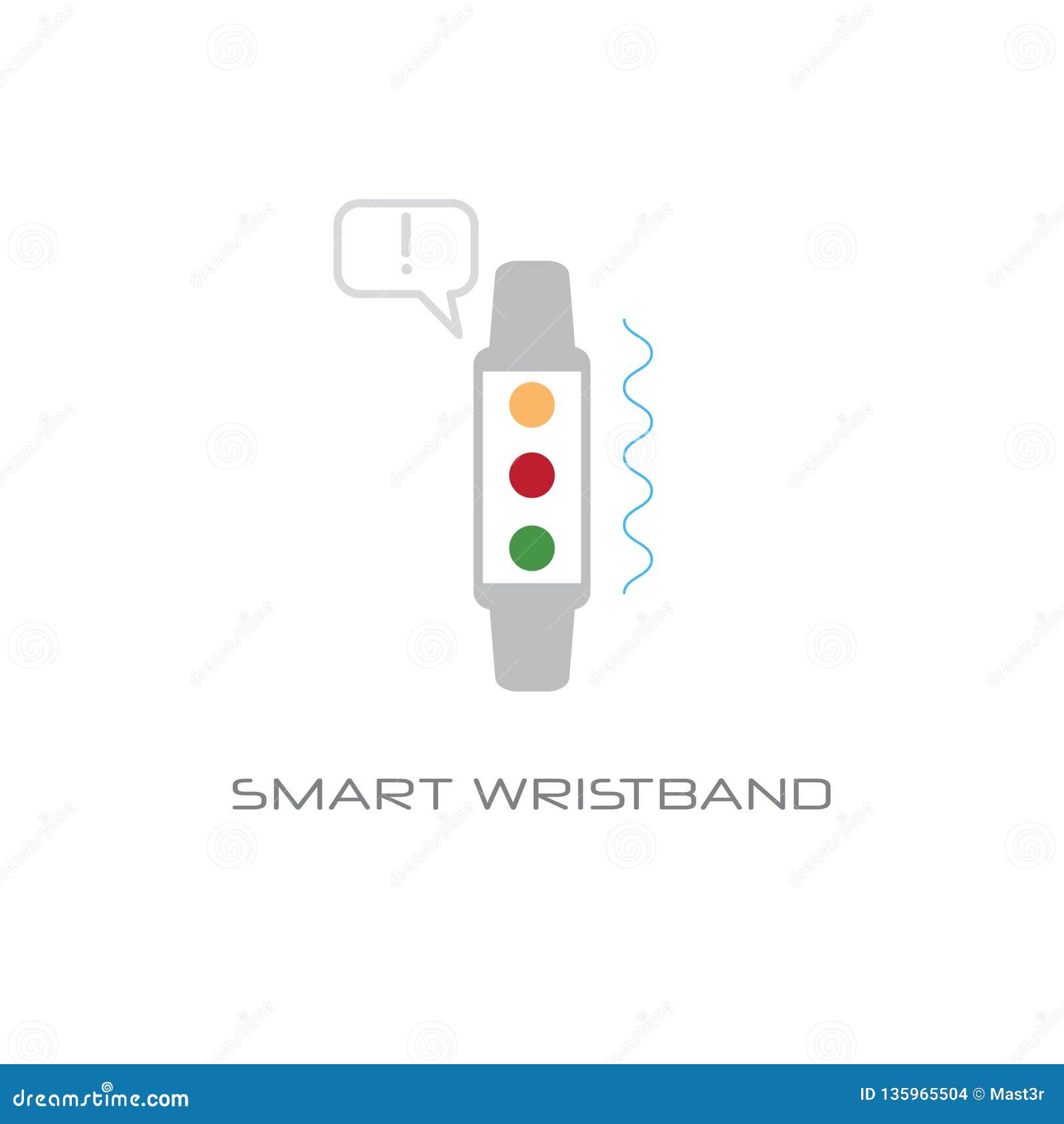 Electronic Device Smart Wristband Tracker Technology Concept Line Style ...