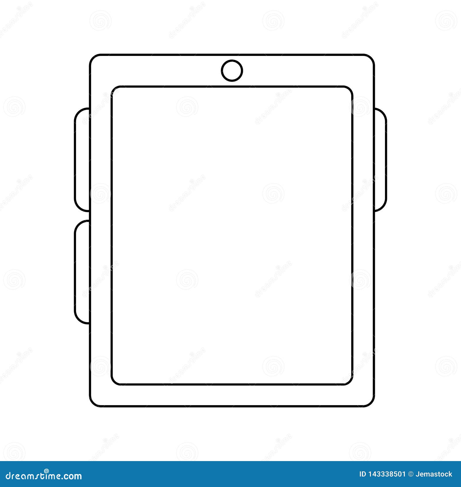 Electronic Device Tablet in Black and White Stock Vector - Illustration ...